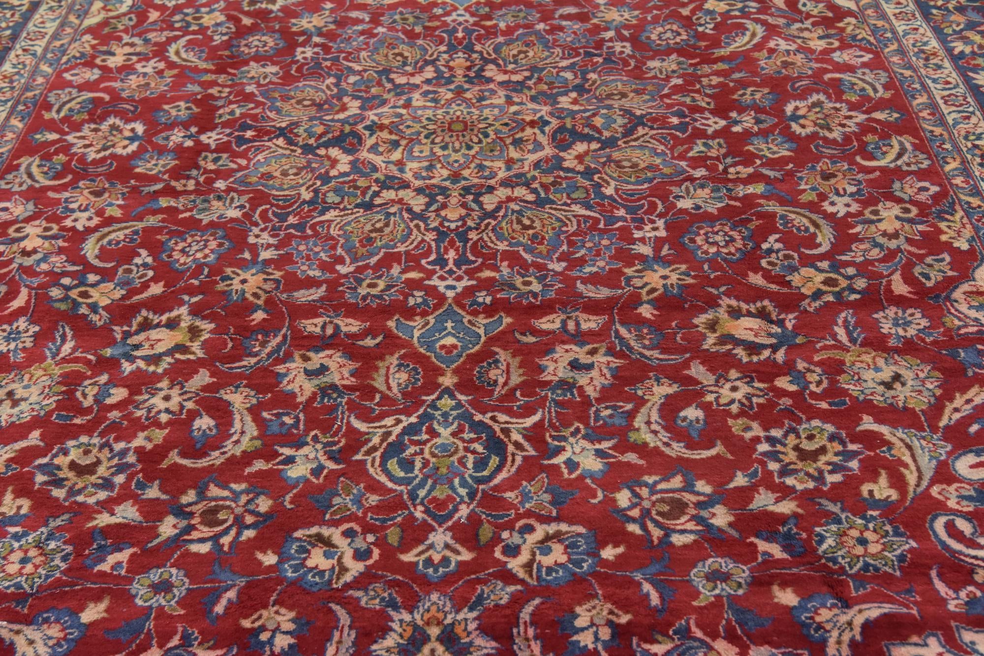 Red 9' 5 x 14' 5 Hand Knotted Isfahan Persian Wool Rug | Rugs.com