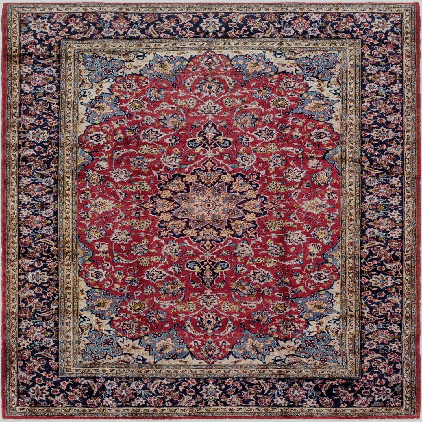 Red 9' 6 x 13' 4 Hand Knotted Isfahan Persian Wool Rug | Rugs.com