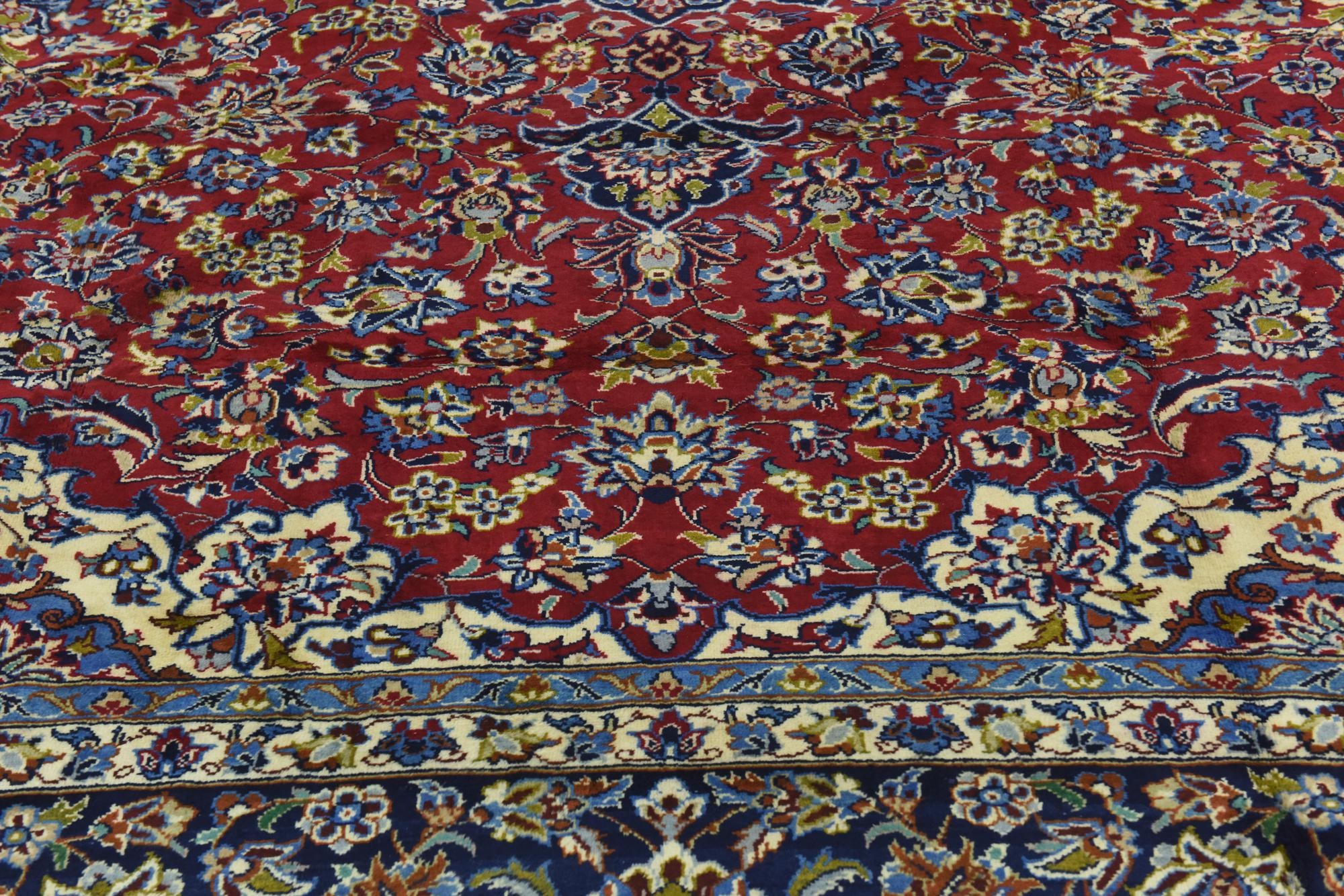 Red 10' x 13' 4 Hand Knotted Isfahan Persian Wool Rug | Rugs.com