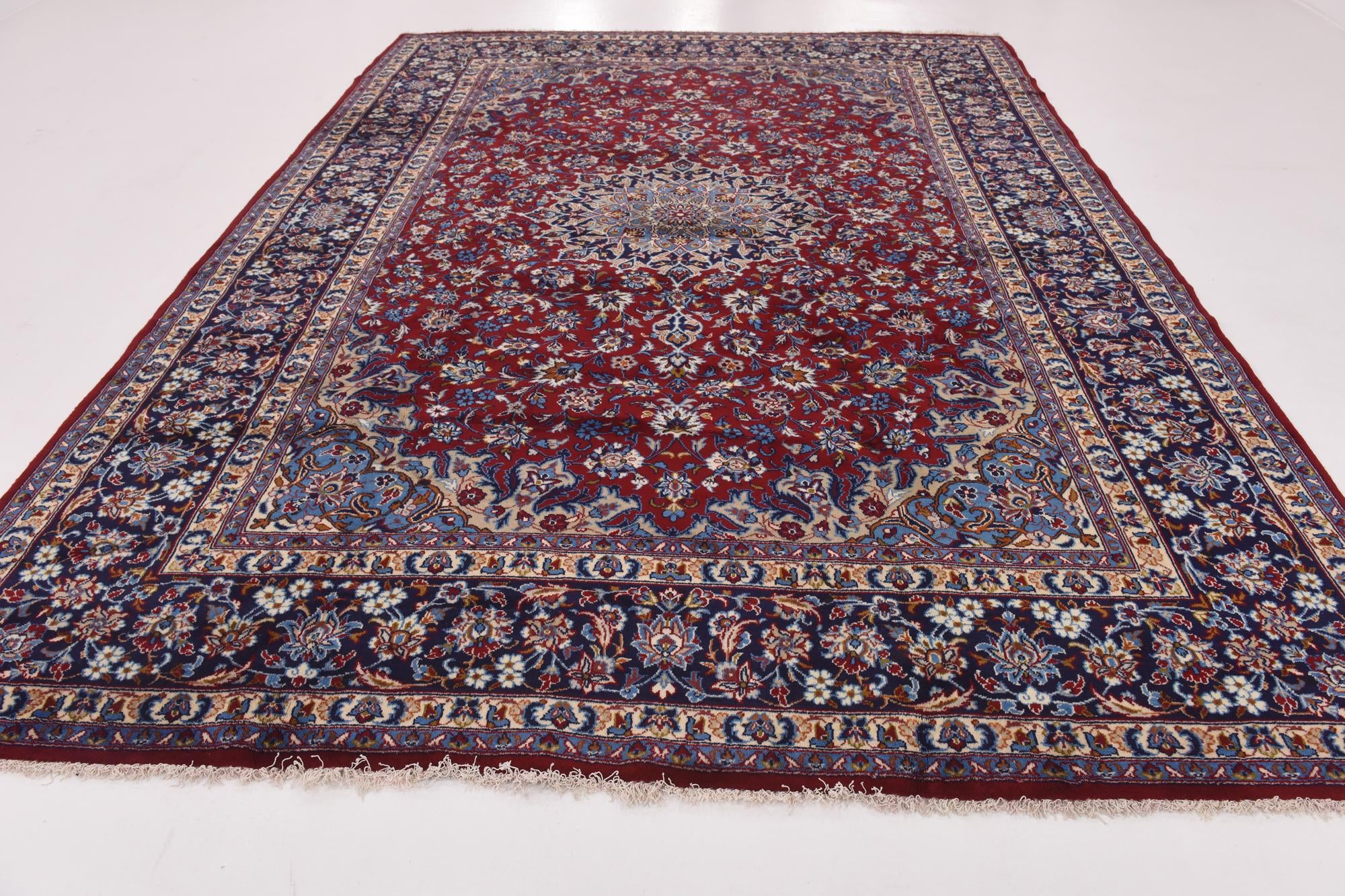 Red 9' 8 x 13' Hand Knotted Isfahan Persian Wool Rug | Rugs.com