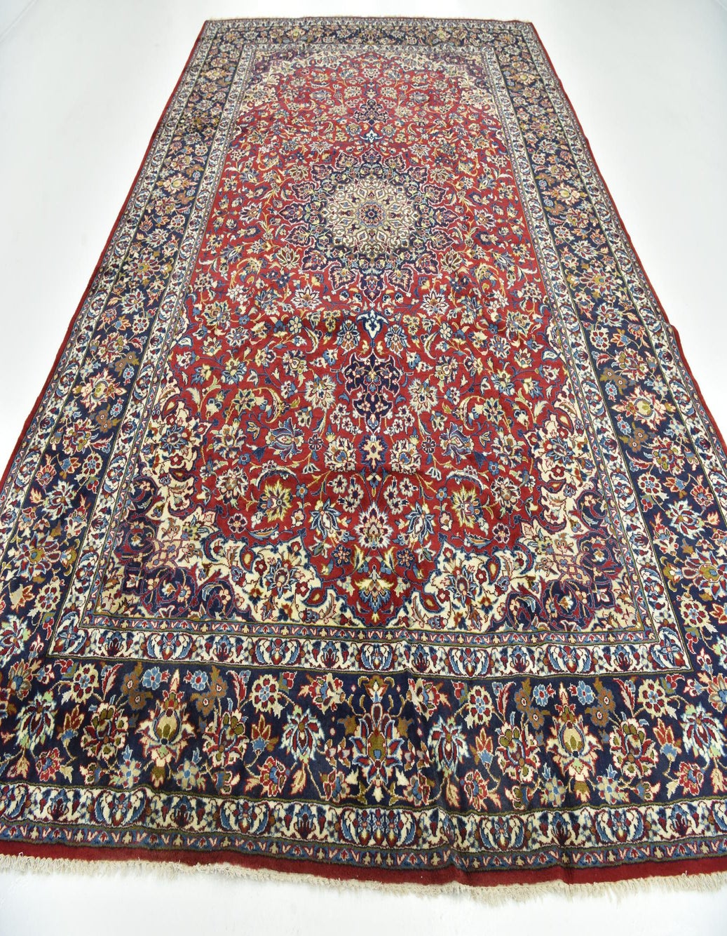 Red 10' 1 x 13' 10 Hand Knotted Isfahan Persian Wool Rug | Rugs.com