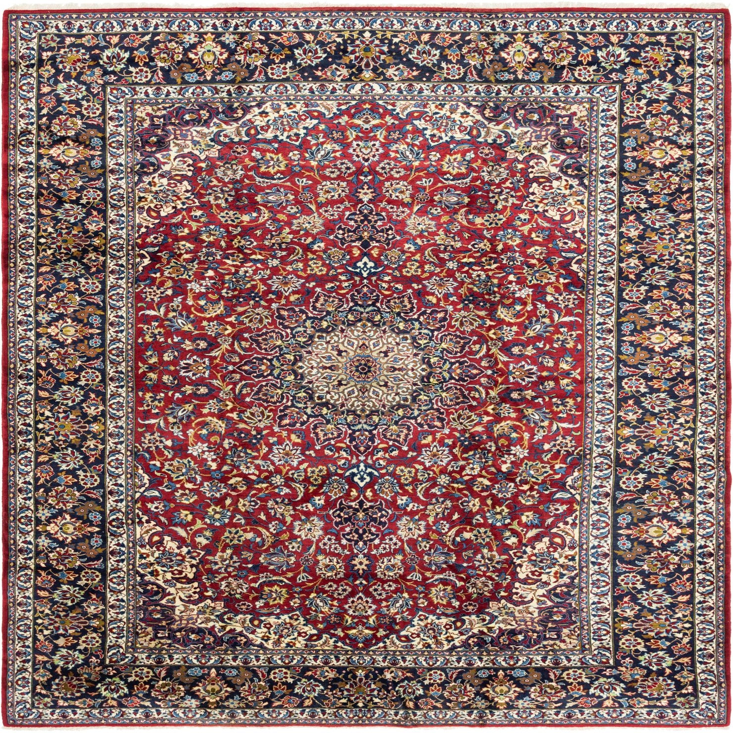 Red 10' 1 x 13' 10 Hand Knotted Isfahan Persian Wool Rug | Rugs.com