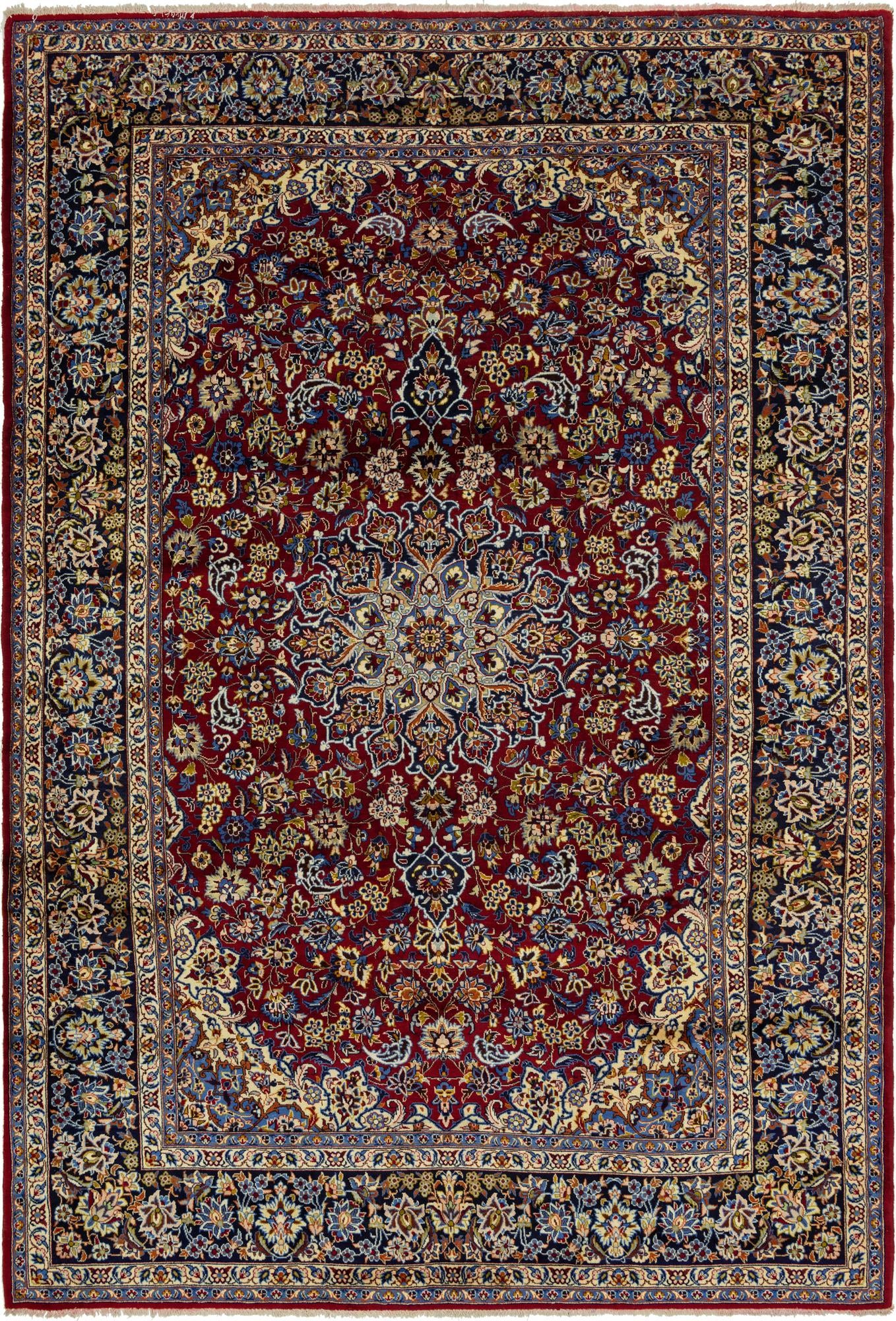 Red 9' 8 x 14' 3 Hand Knotted Isfahan Persian Wool Rug | Rugs.com