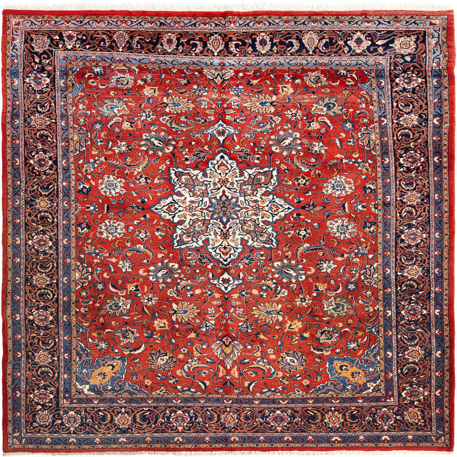Red 8' 2 x 10' Kashan Wool Rug | Rugs.com