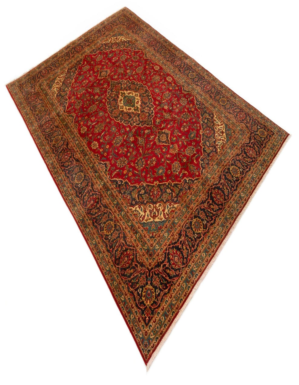Red 8' 3 x 11' 5 Hand Knotted Kashan Persian Wool Rug | Rugs.com