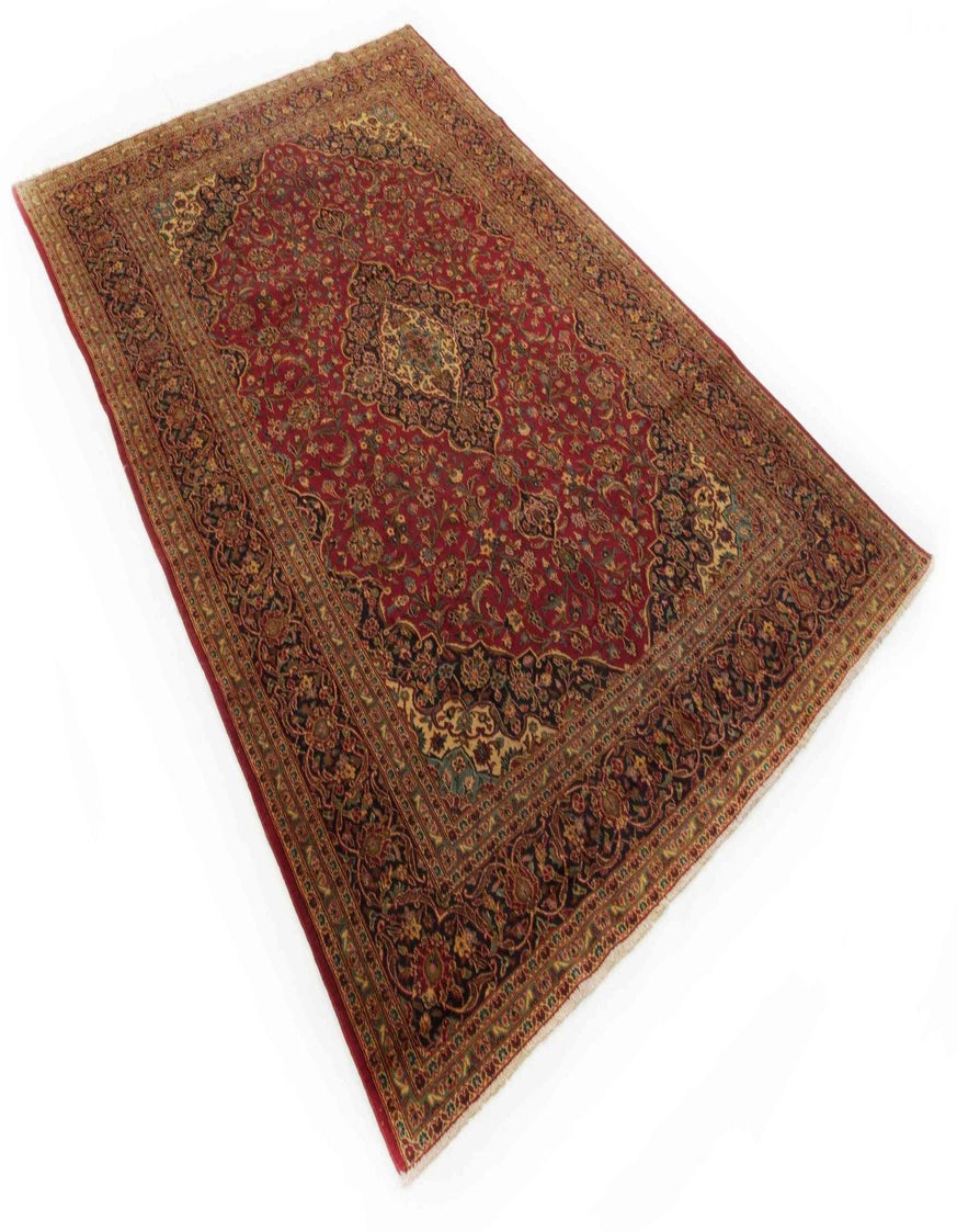 Red 9' 4 x 12' 11 Hand Knotted Kashan Persian Wool Rug | Rugs.com