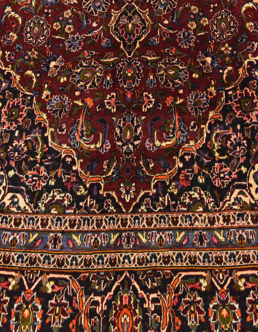 Red 9' 9 x 12' 9 Hand Knotted Kashan Persian Wool Rug | Rugs.com
