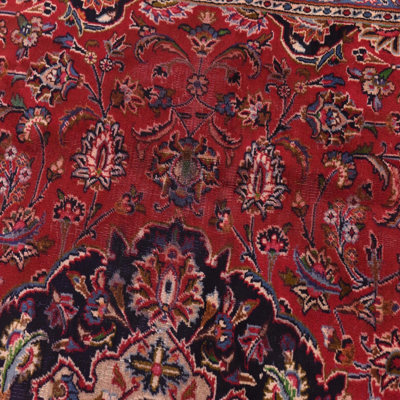 Red 8' x 10' 10 Hand Knotted Kashan Persian Wool Rug | Rugs.com