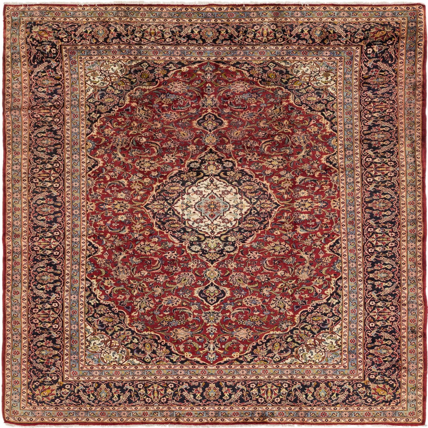 Red 9' 5 x 12' 9 Hand Knotted Kashan Persian Wool Rug | Rugs.com