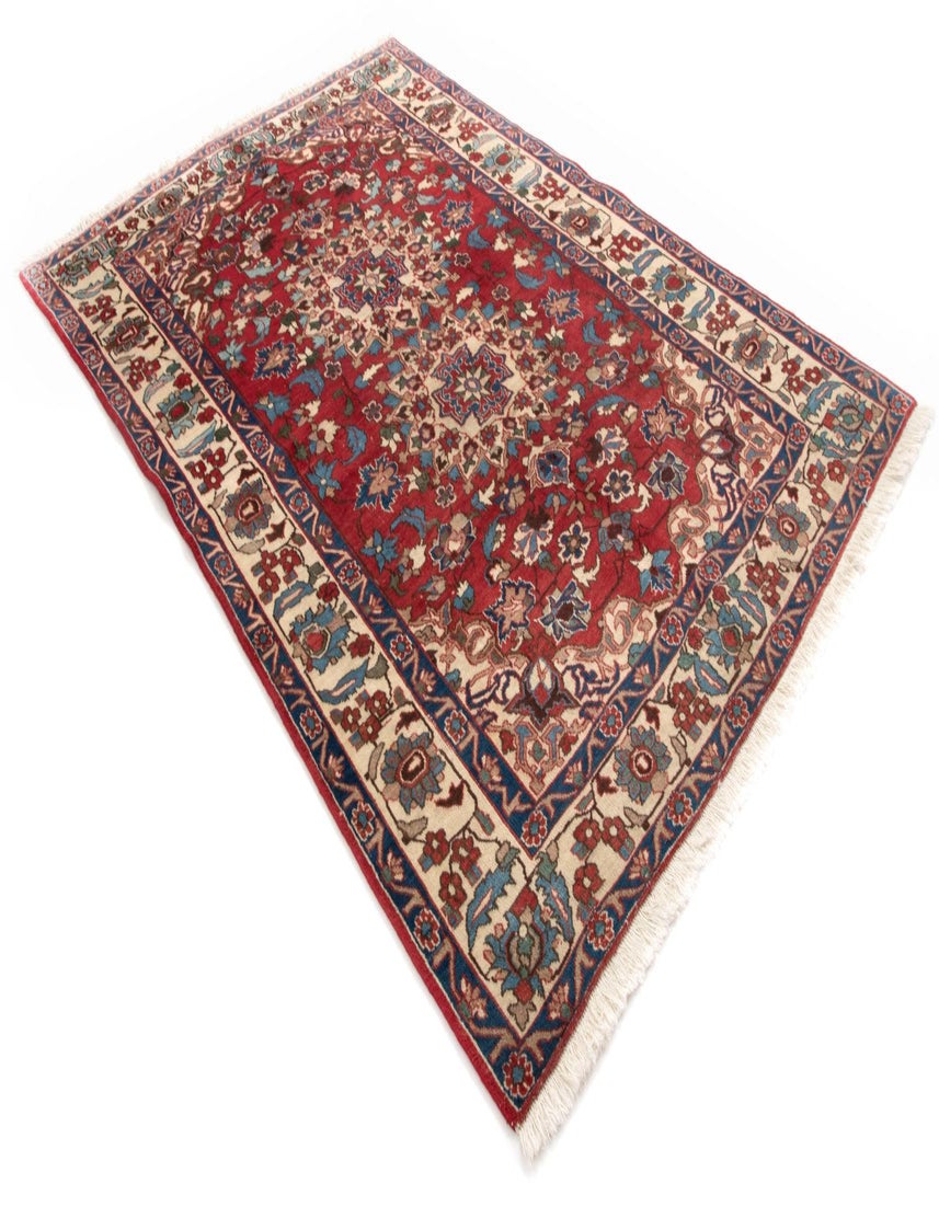 Red 5' x 7' Hand Knotted Kashmar Persian Wool Rug | Rugs.com