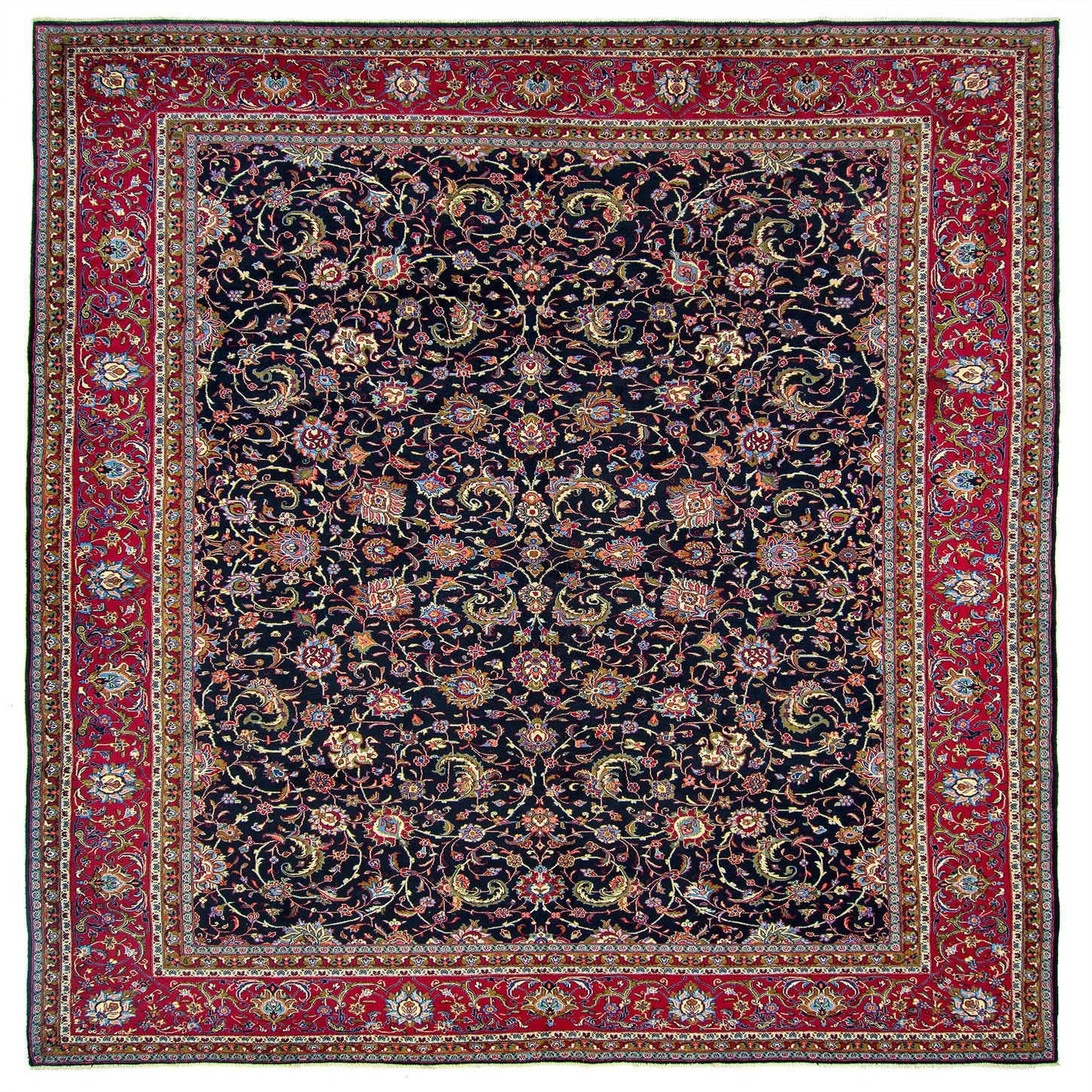 Red 9' 9 x 13' 5 Hand Knotted Kashmir Persian Wool Rug | Rugs.com