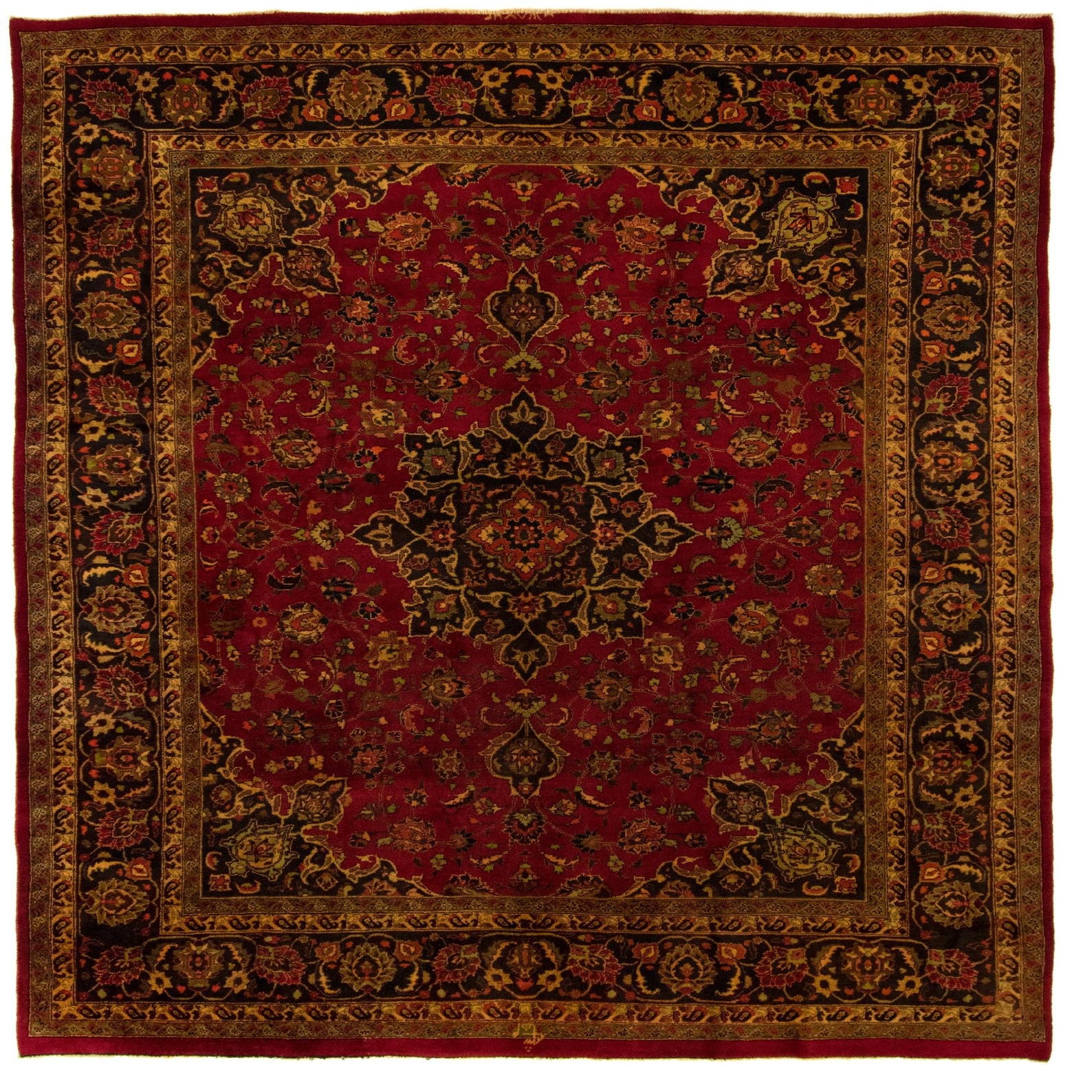 Red 7' 10 x 10' 3 Hand Knotted Mashad Persian Wool Rug | Rugs.com