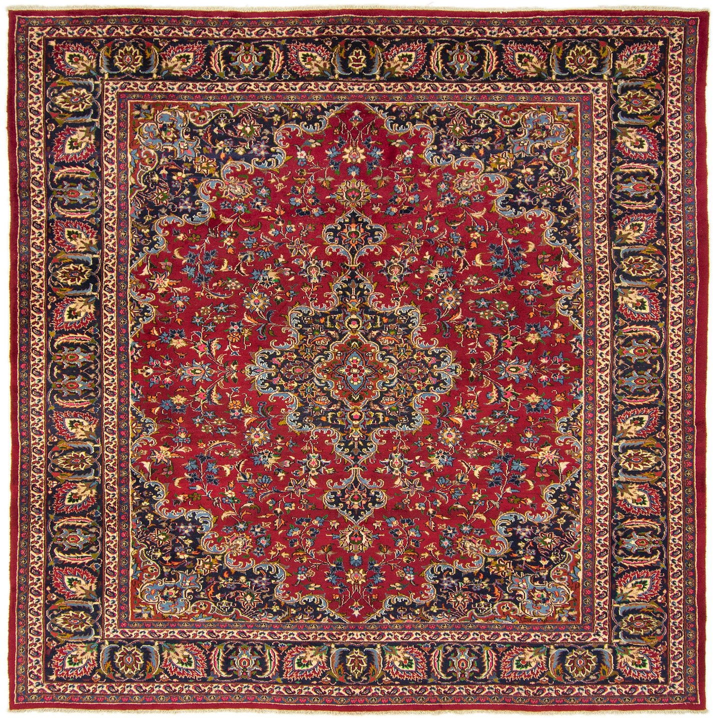 Red 8' 2 x 11' 3 Hand Knotted Mashad Persian Wool Rug | Rugs.com