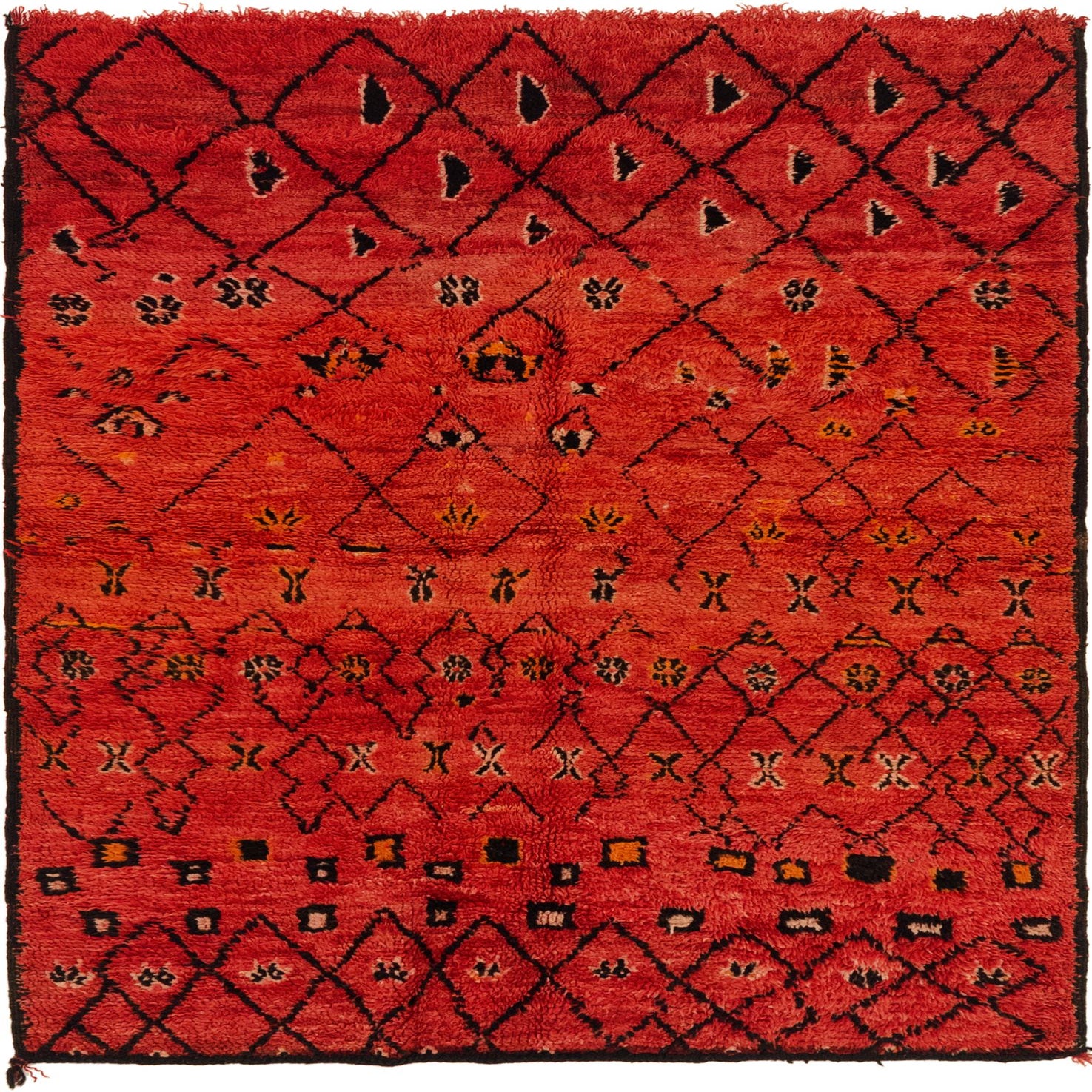 Red 5' x 6' 7 Hand Knotted Moroccan Wool Rug | Rugs.com