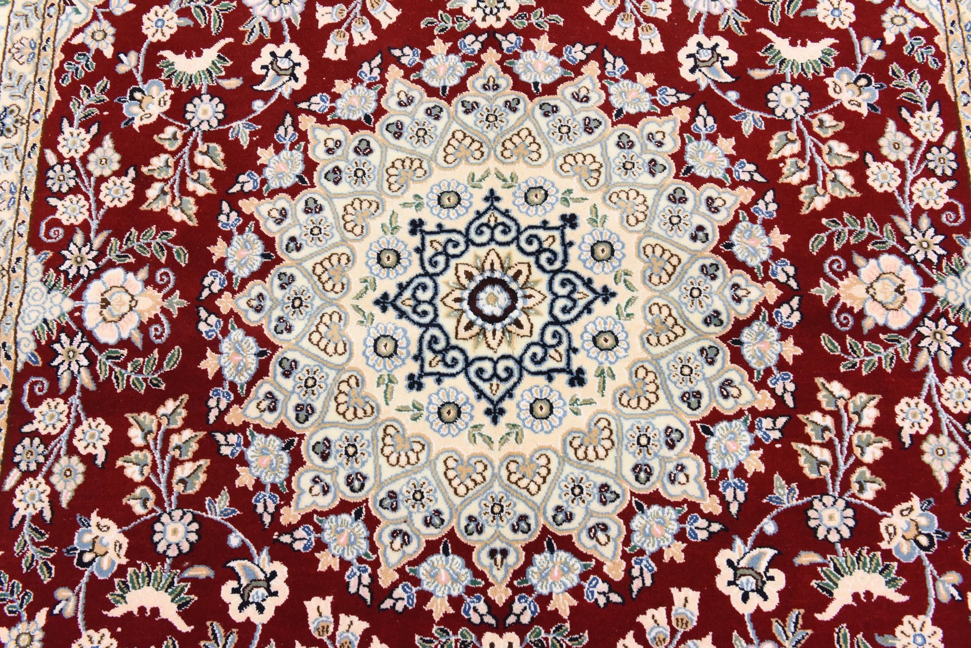 Red 4' 11 x 8' Hand Knotted Nain Persian Rug | Rugs.com