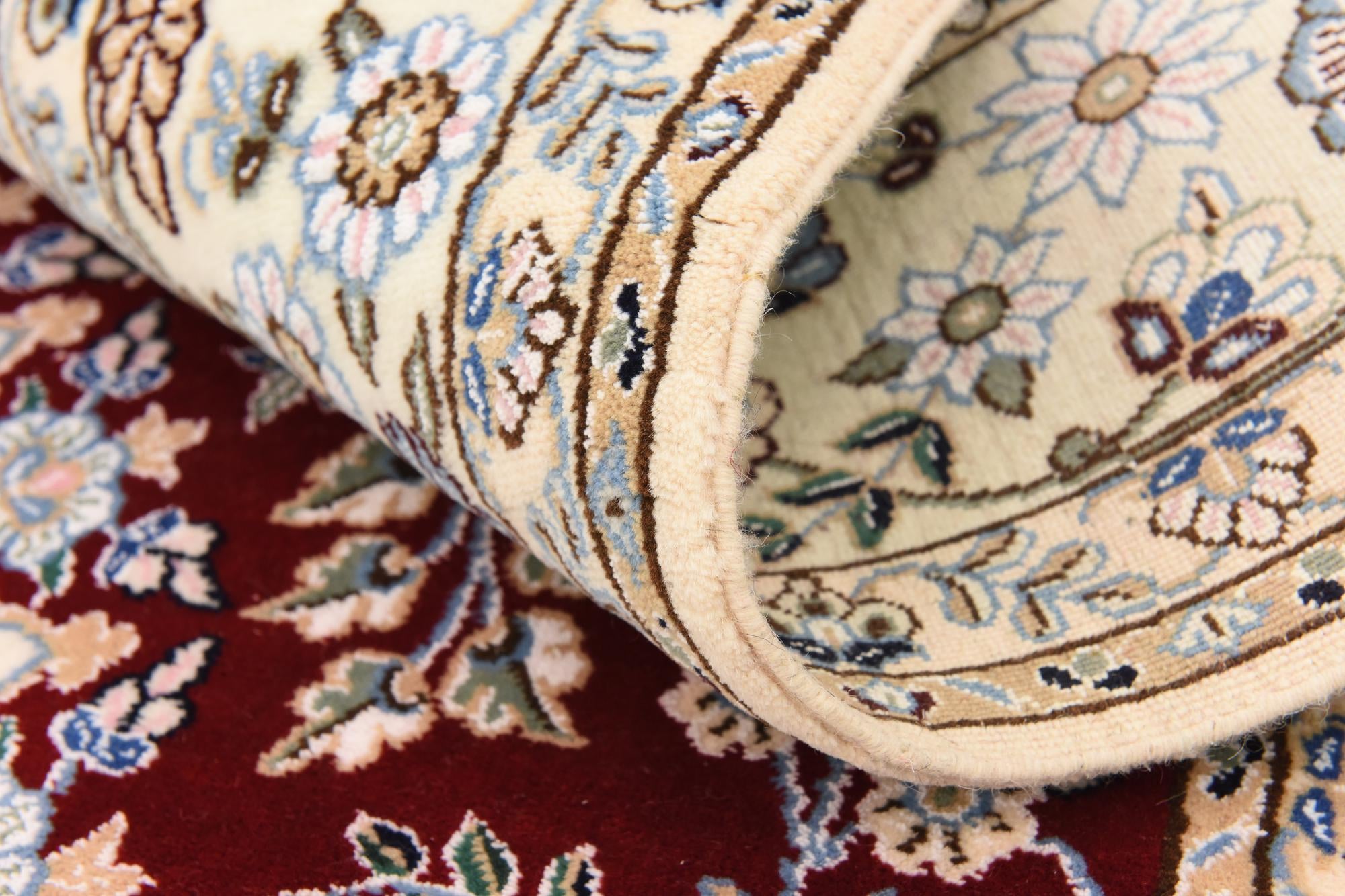 Red 4' 11 x 8' Hand Knotted Nain Persian Rug | Rugs.com