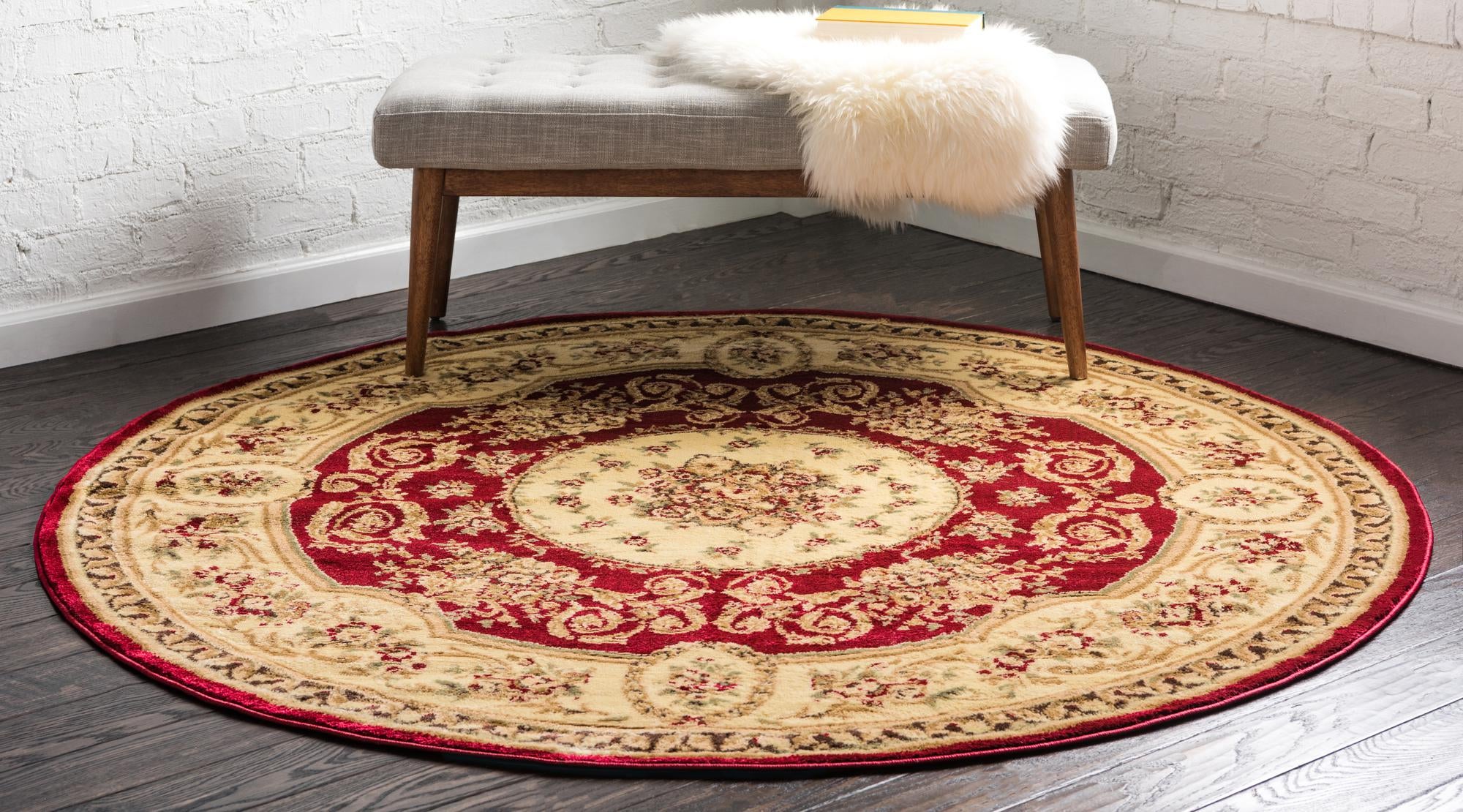 Red 6' x 6' Chateau Round Rug | Rugs.com