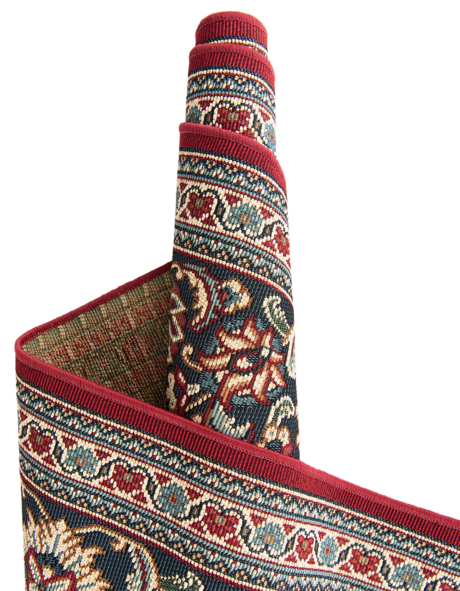 Red 3' 3 x 3' 3 Traditional Indoor / Outdoor Round Rug | Rugs.com