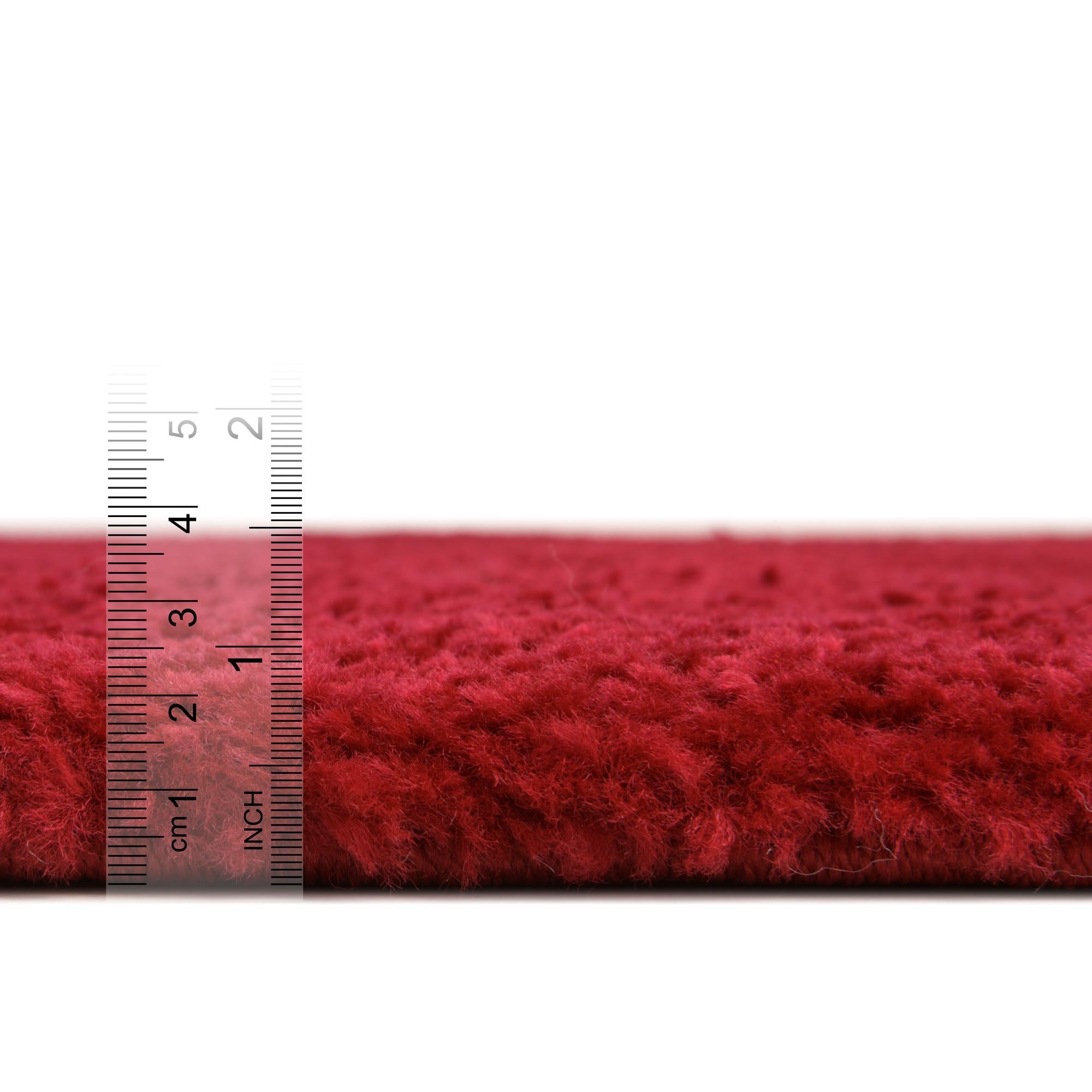 Red 2' 2 x 13' Solid Frieze Runner Rug | Rugs.com