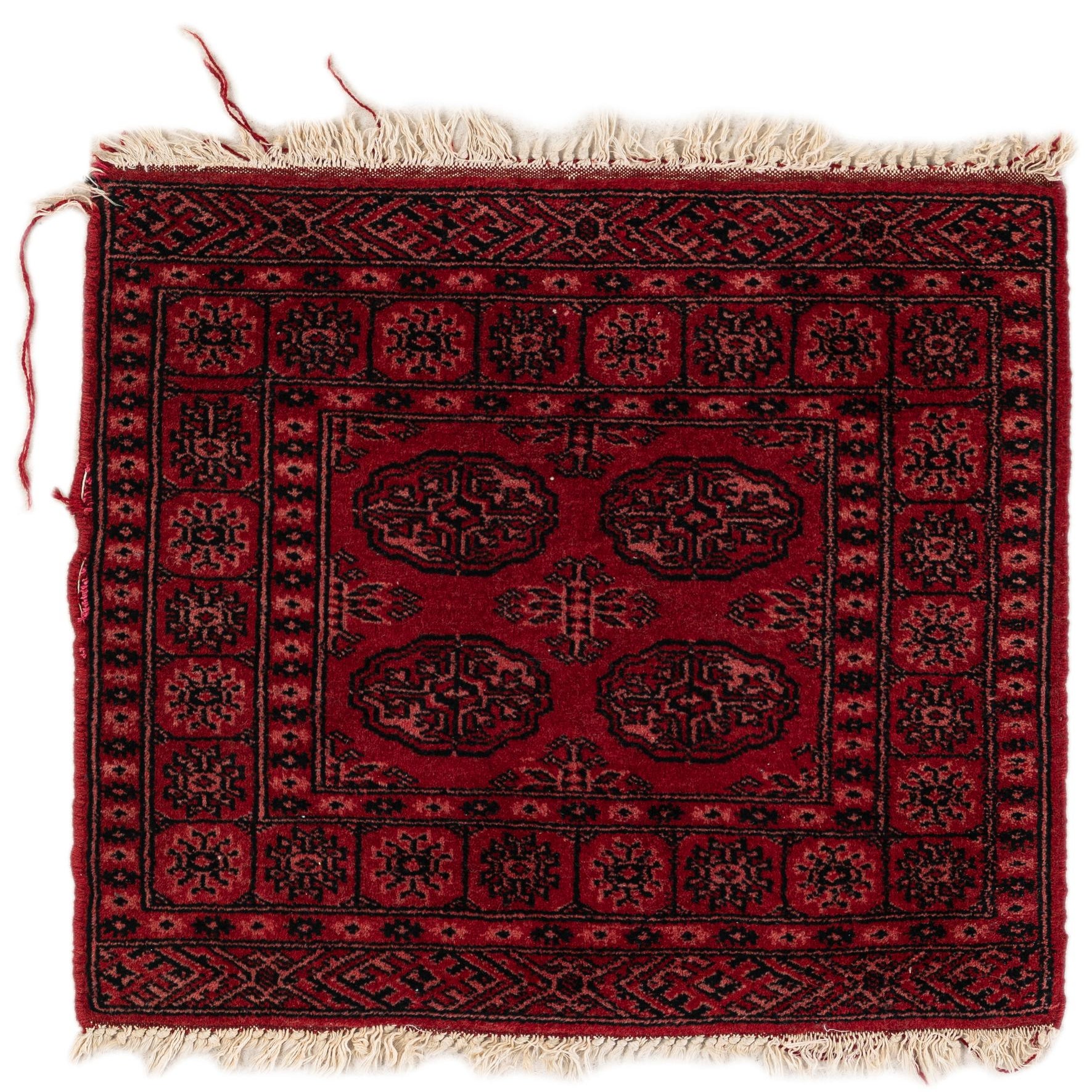 Red 2' 1 x 2' 2 Hand Knotted Afghan Akhche Oriental Wool Square Rug ...