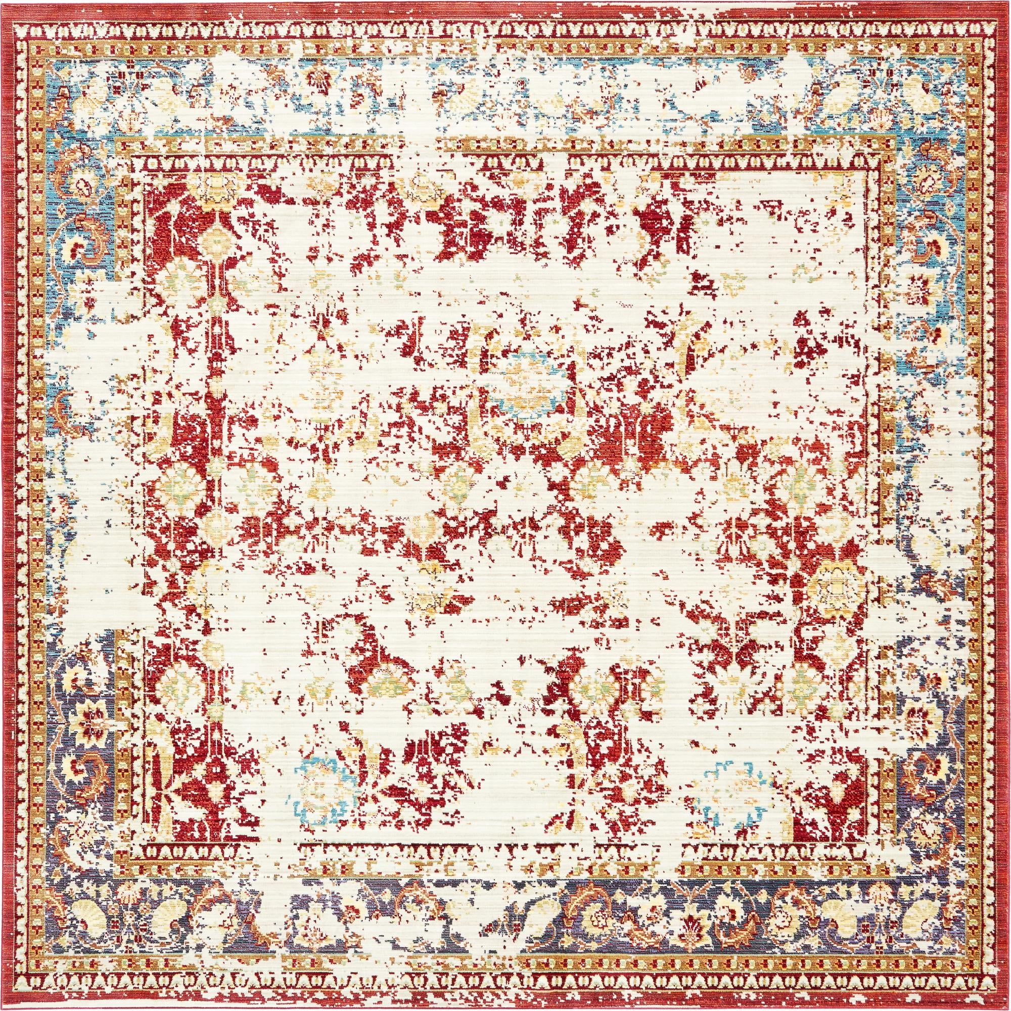 Black 8' x 8' Lattice Square Rug | Rugs.com