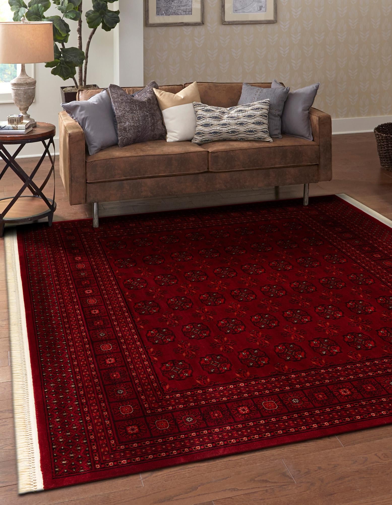 Red 10' x 10' Bokhara Square Rug | Rugs.com