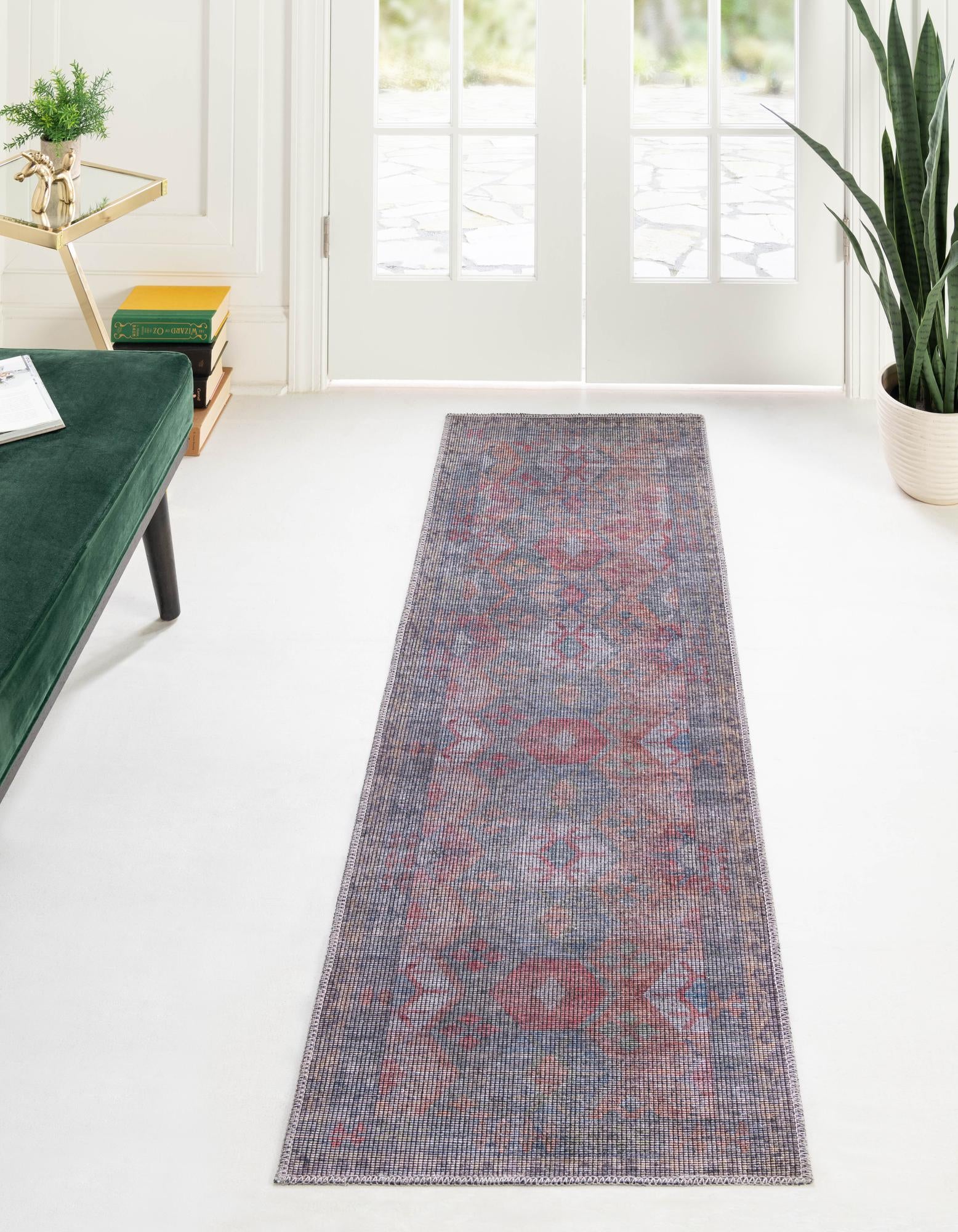 Rust Blue 2' x 6' Washable Sisu Runner Rug | Rugs.com