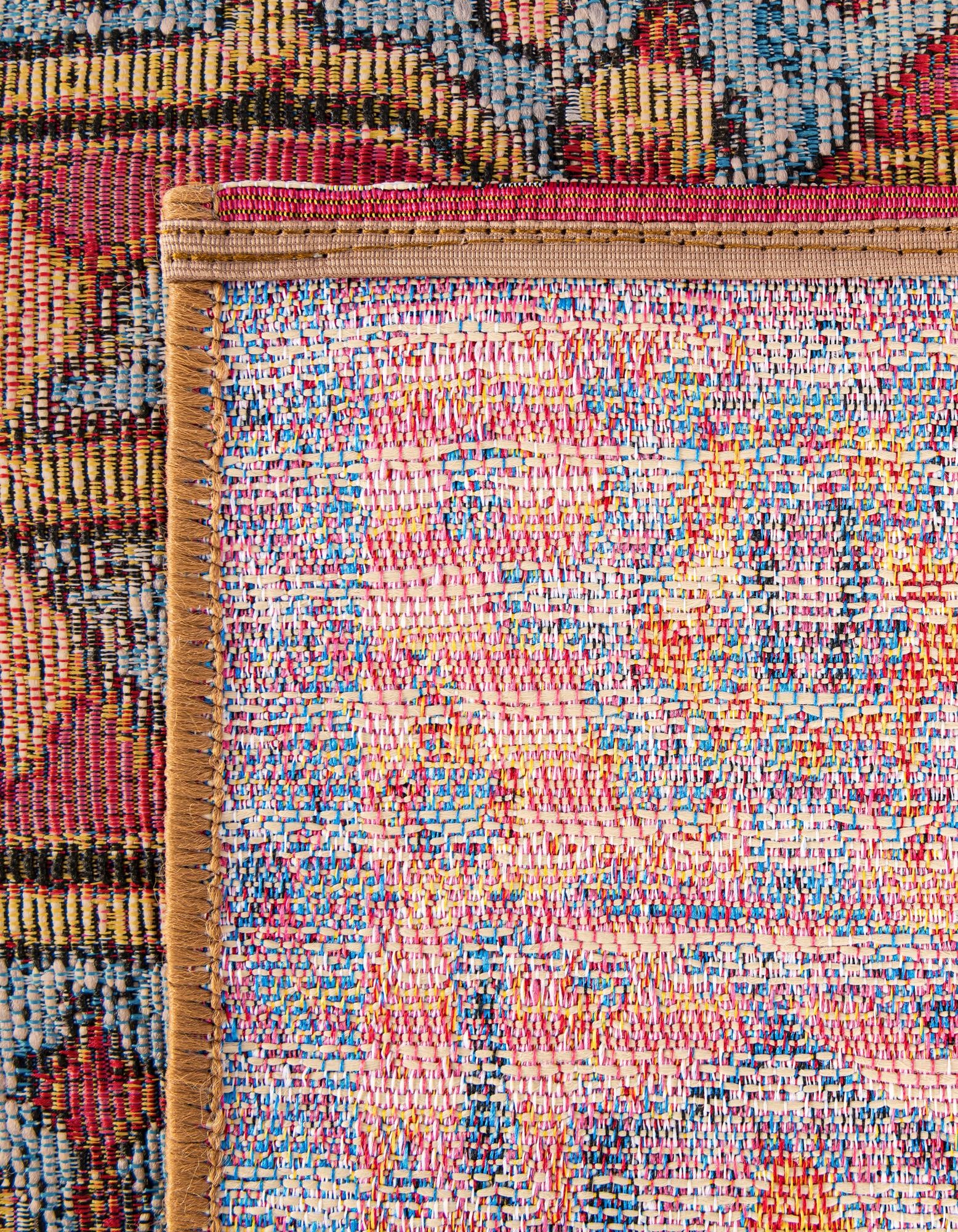 Rust Red and Blue 4' x 6' Traditional Indoor / Outdoor Rug | Rugs.com