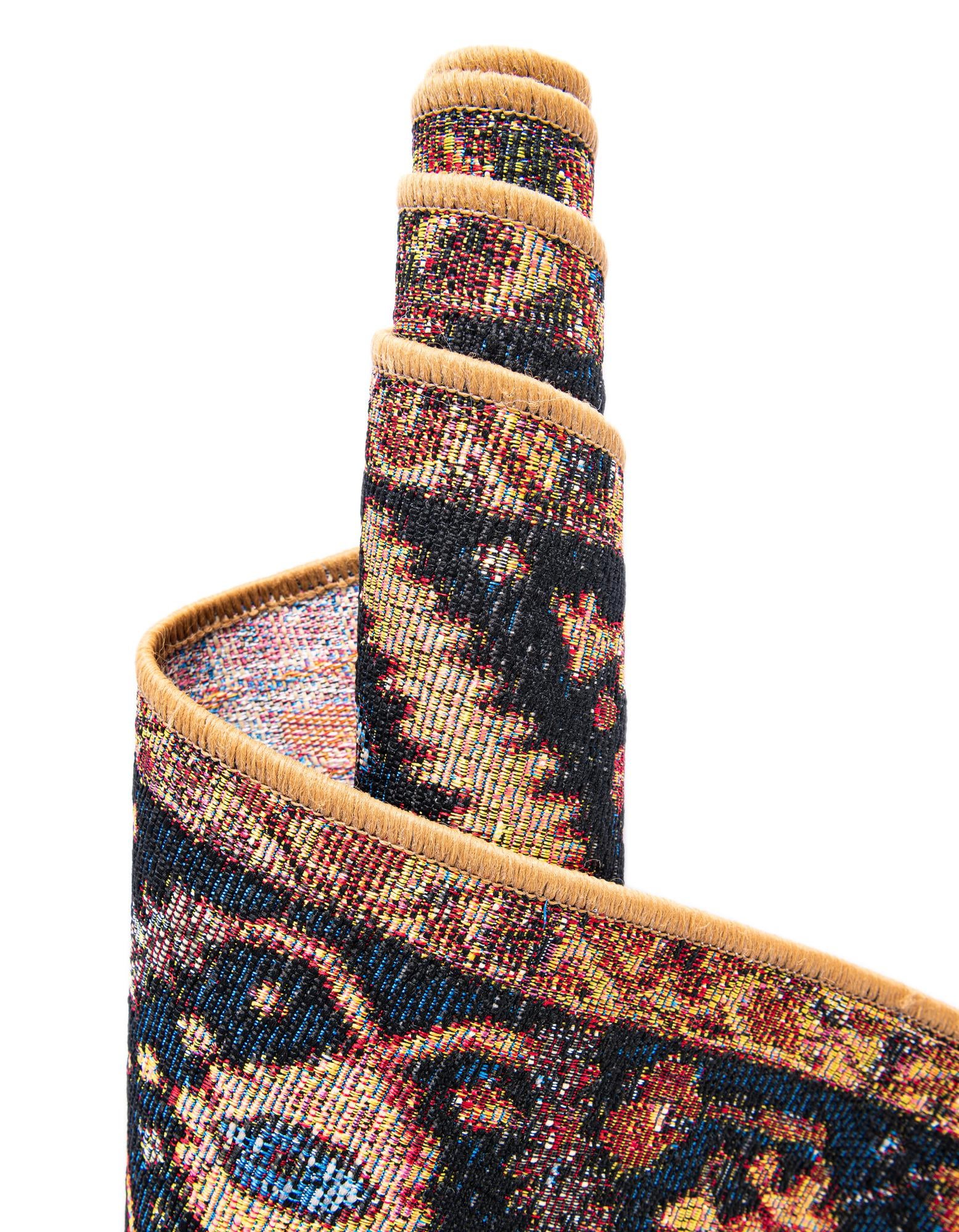 Rust Red and Blue 4' x 6' Traditional Indoor / Outdoor Rug | Rugs.com