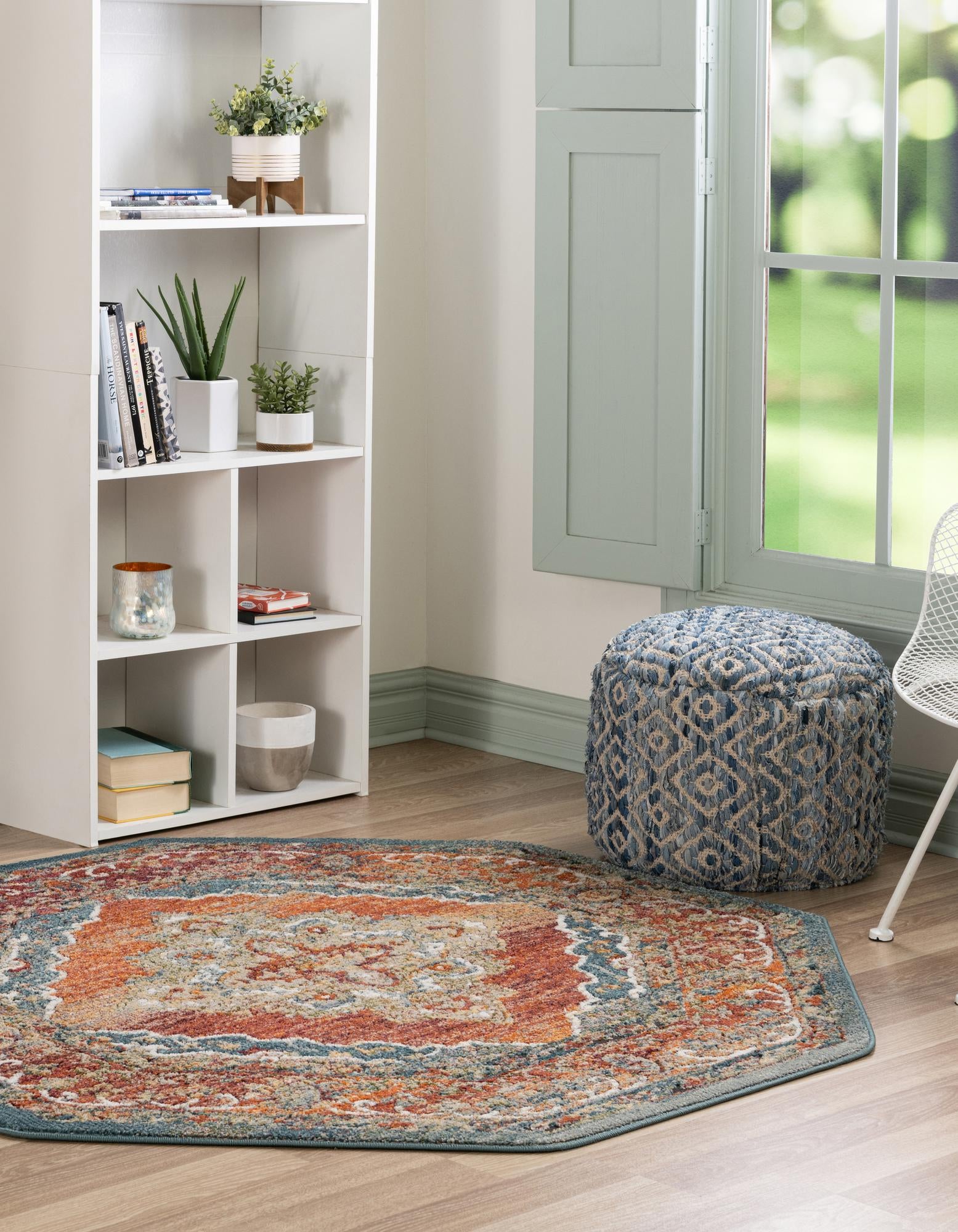 Rust Red 7' 10 x 7' 10 Isabella Octagon Rug | Rugs.com