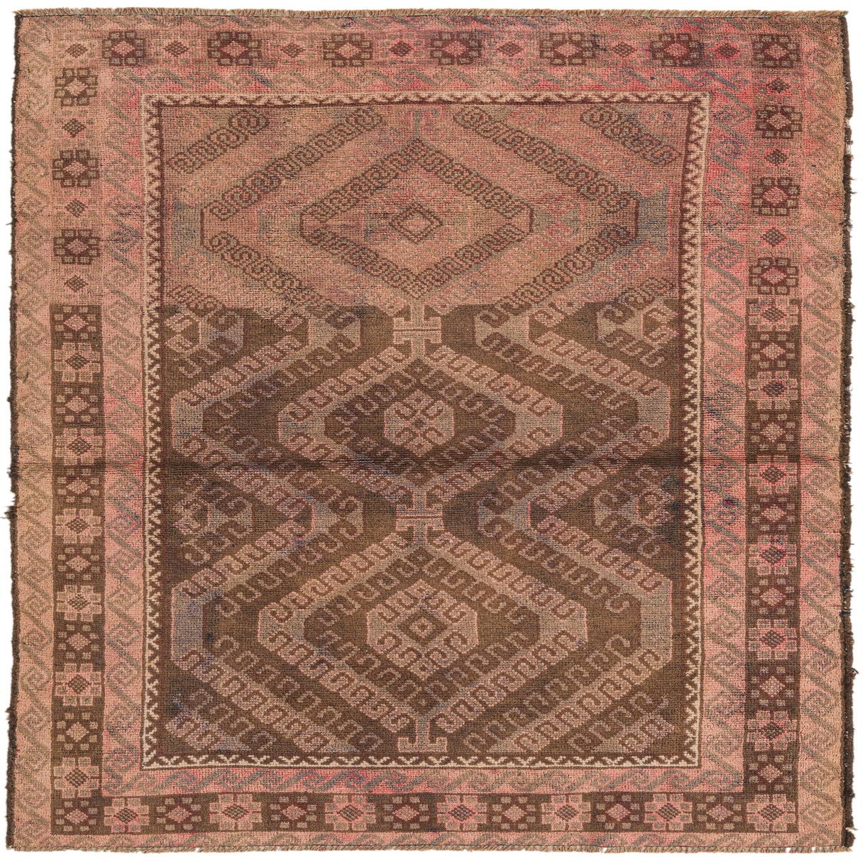 Rust Red 3' 6 x 5' 7 Hand Knotted Balouch Persian Wool Rug | Rugs.com