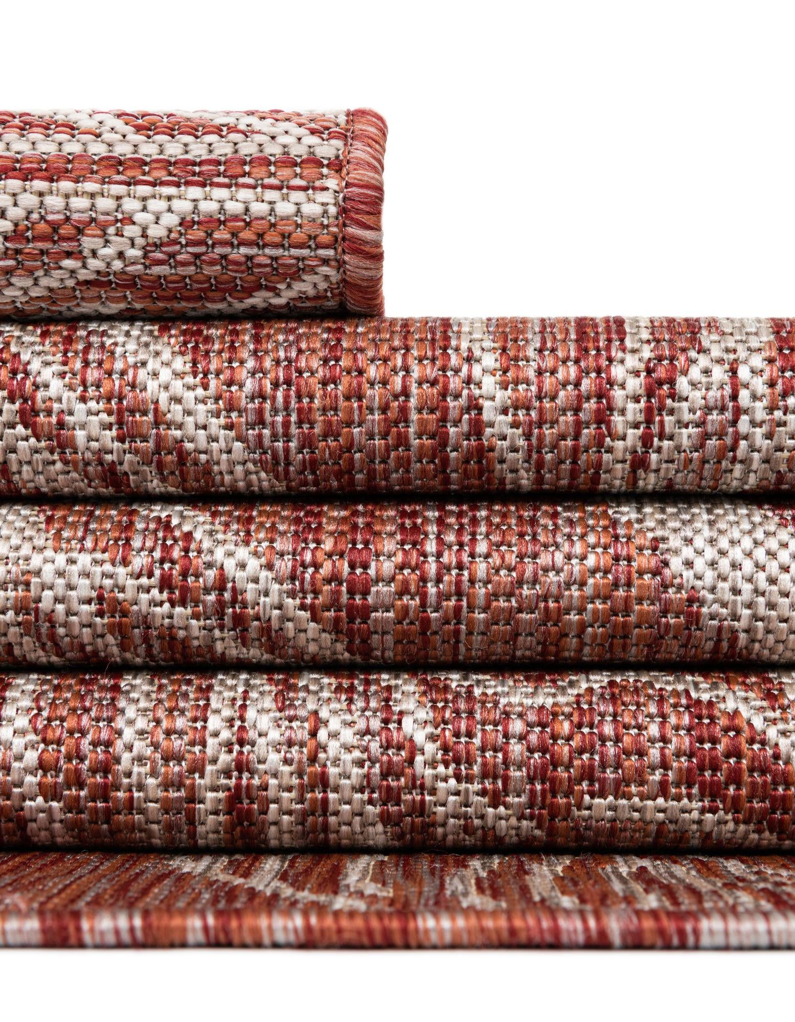 Rust Red 7' x 10' Botanical Indoor / Outdoor Rug | Rugs.com