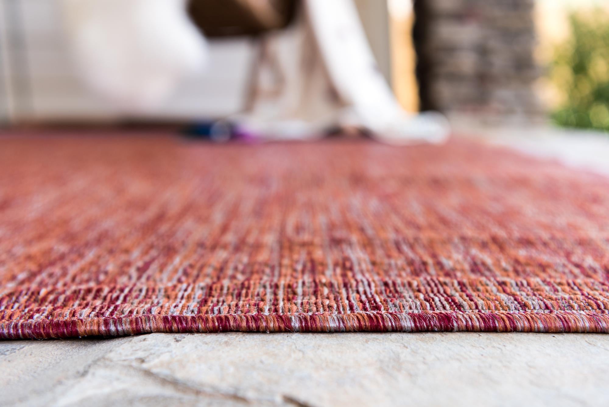 Rust Red 9' x 12' 2 Solid Indoor / Outdoor Rug | Rugs.com