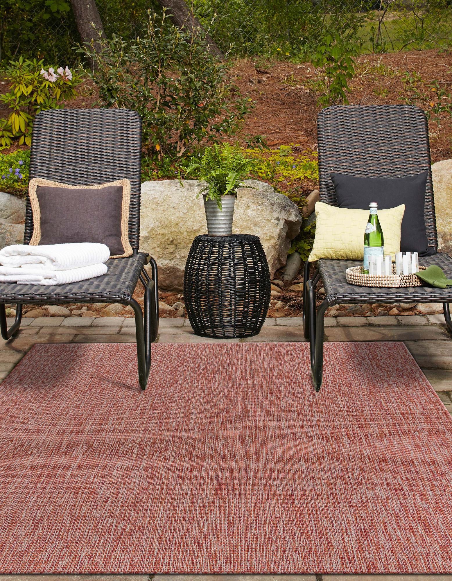 Rust Red 9' x 12' 2 Solid Indoor / Outdoor Rug | Rugs.com