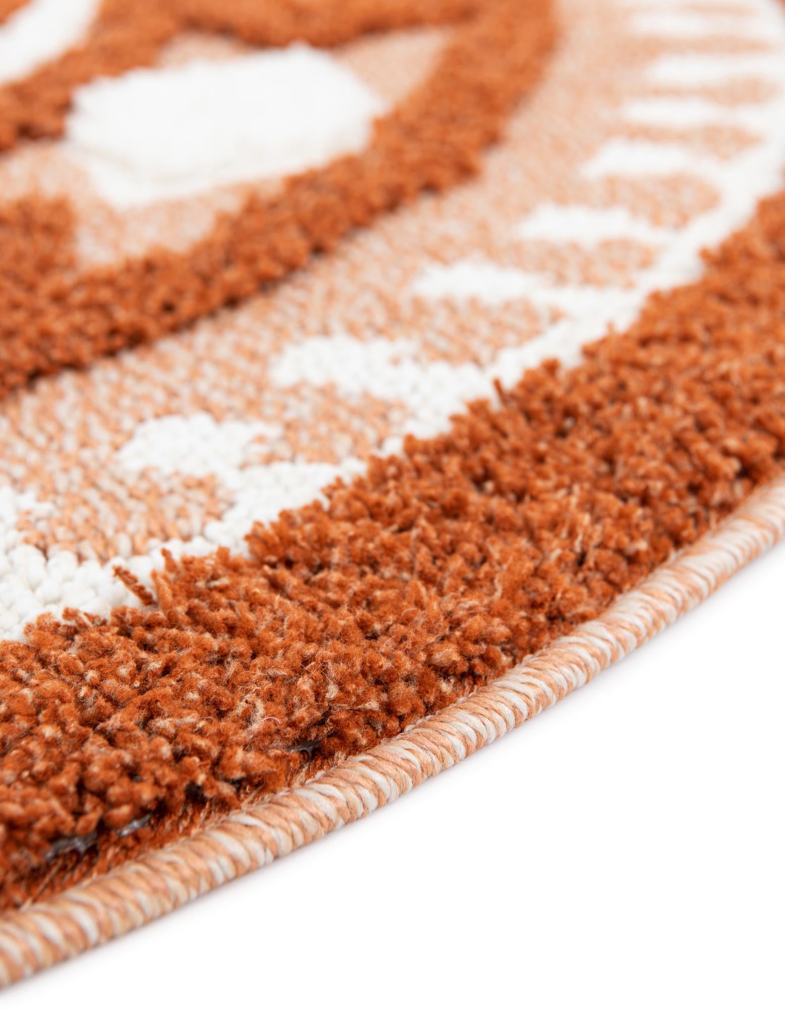 Rust Red 7' 10 x 7' 10 Boho Round Rug | Rugs.com