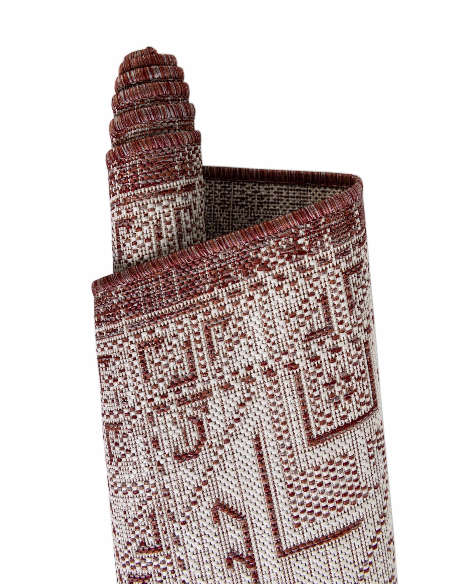 Rust Red 10' x 10' Aztec Indoor / Outdoor Round Rug | Rugs.com