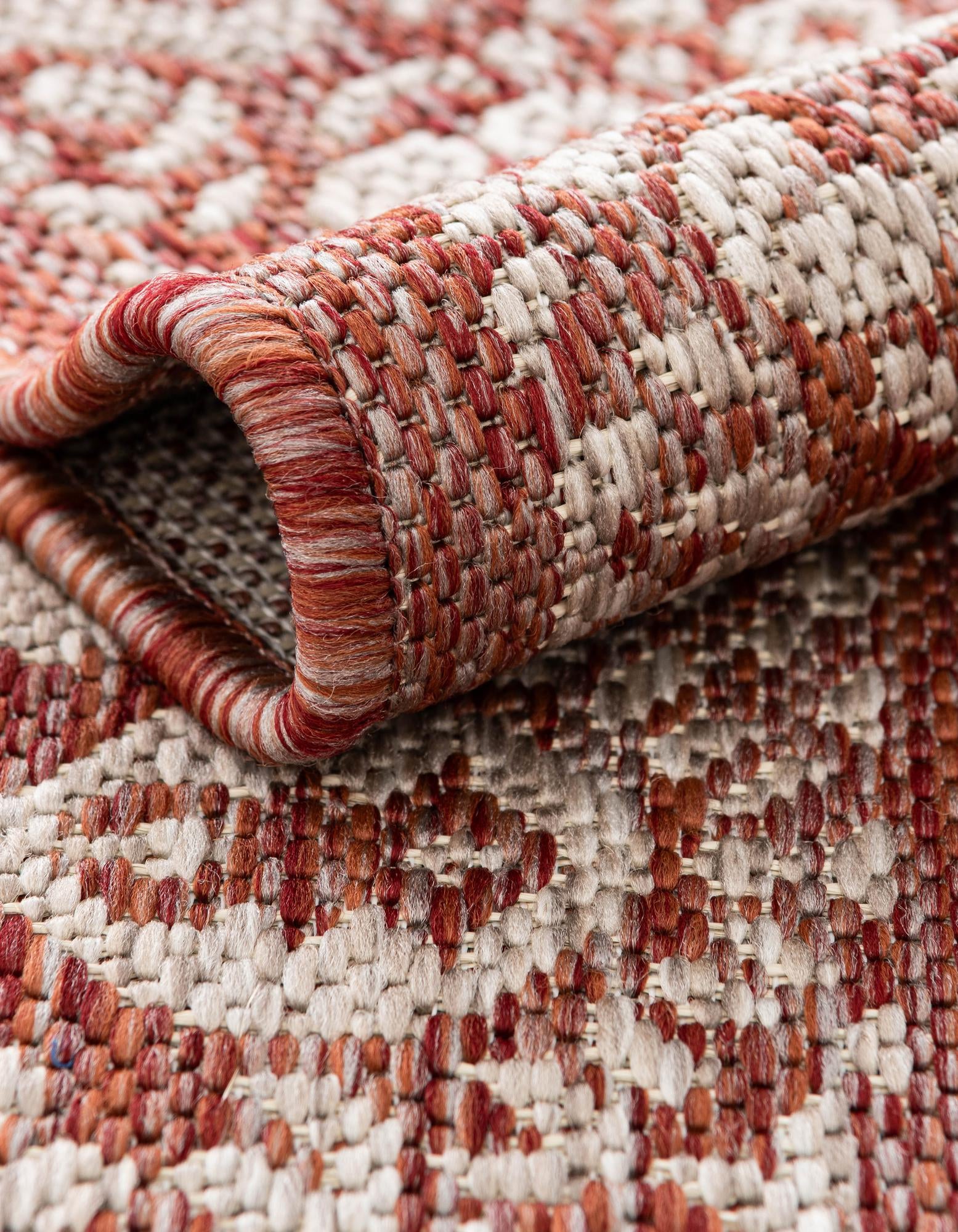 Rust Red 13' x 13' Border Indoor / Outdoor Round Rug | Rugs.com