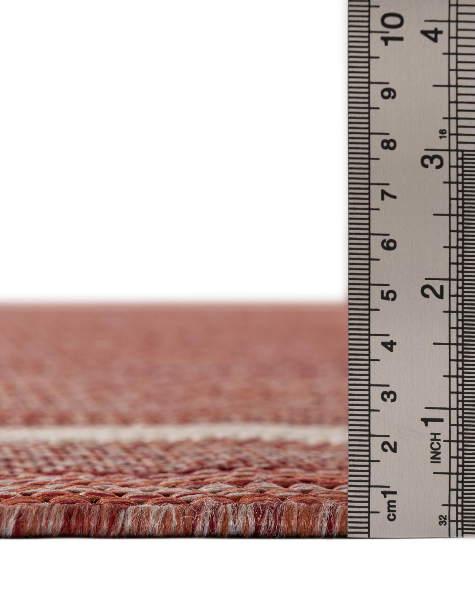 Rust Red 10' x 10' Border Indoor / Outdoor Round Rug | Rugs.com