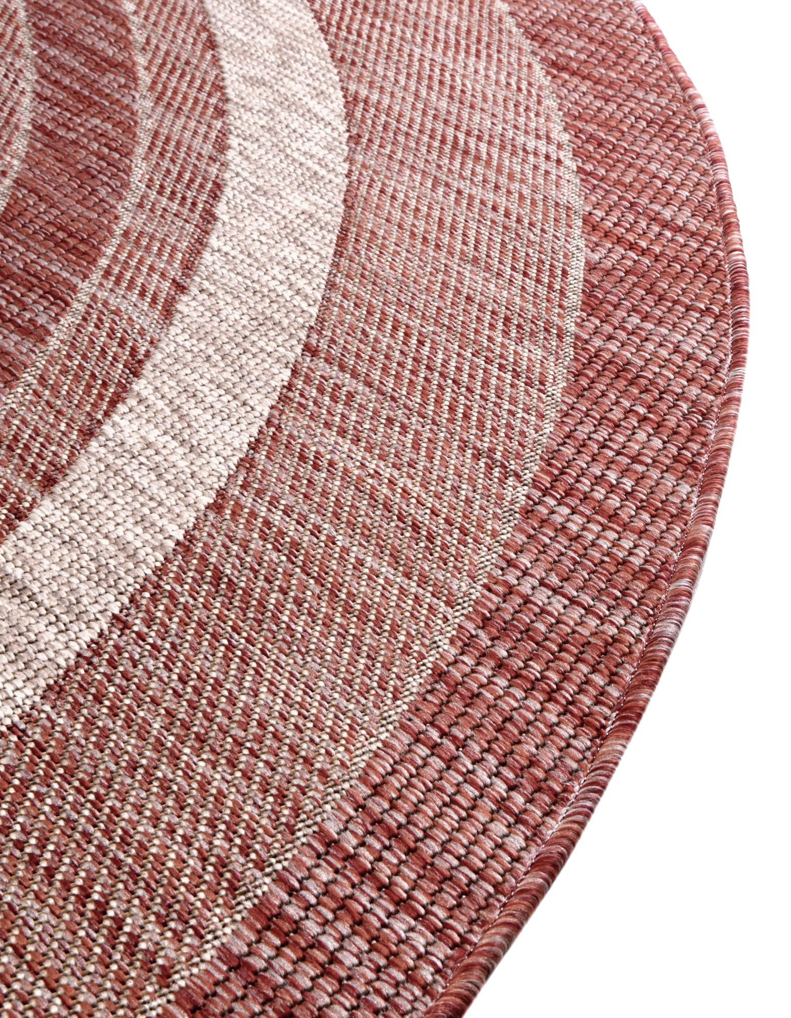 Rust Red 10' x 10' Border Indoor / Outdoor Round Rug | Rugs.com