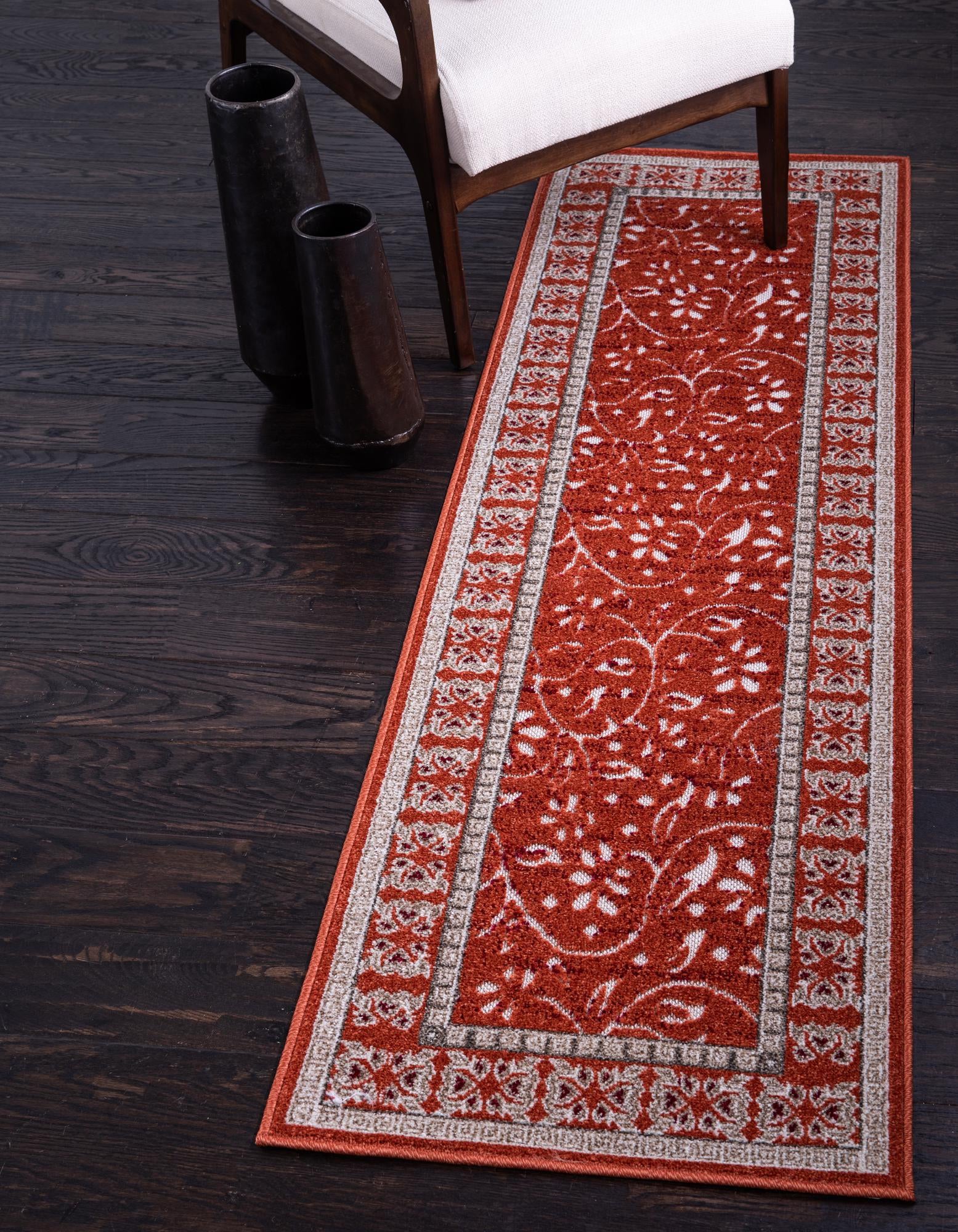 Rust Red 2' x 6' Traditional Indoor / Outdoor Runner Rug | Rugs.com