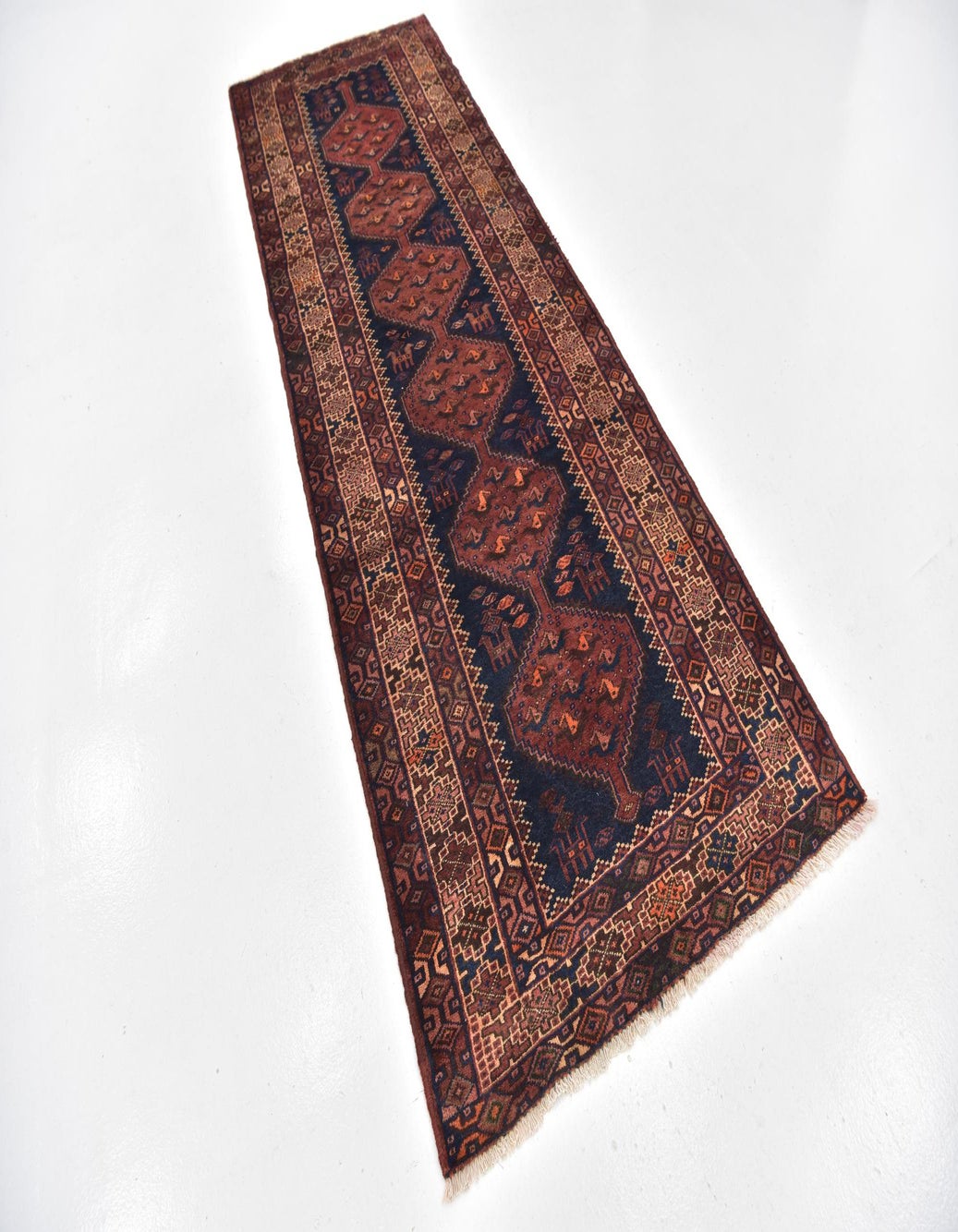 Rust Red 3' 6 x 9' 7 Hand Knotted Shahsavand Persian Wool Runner Rug ...
