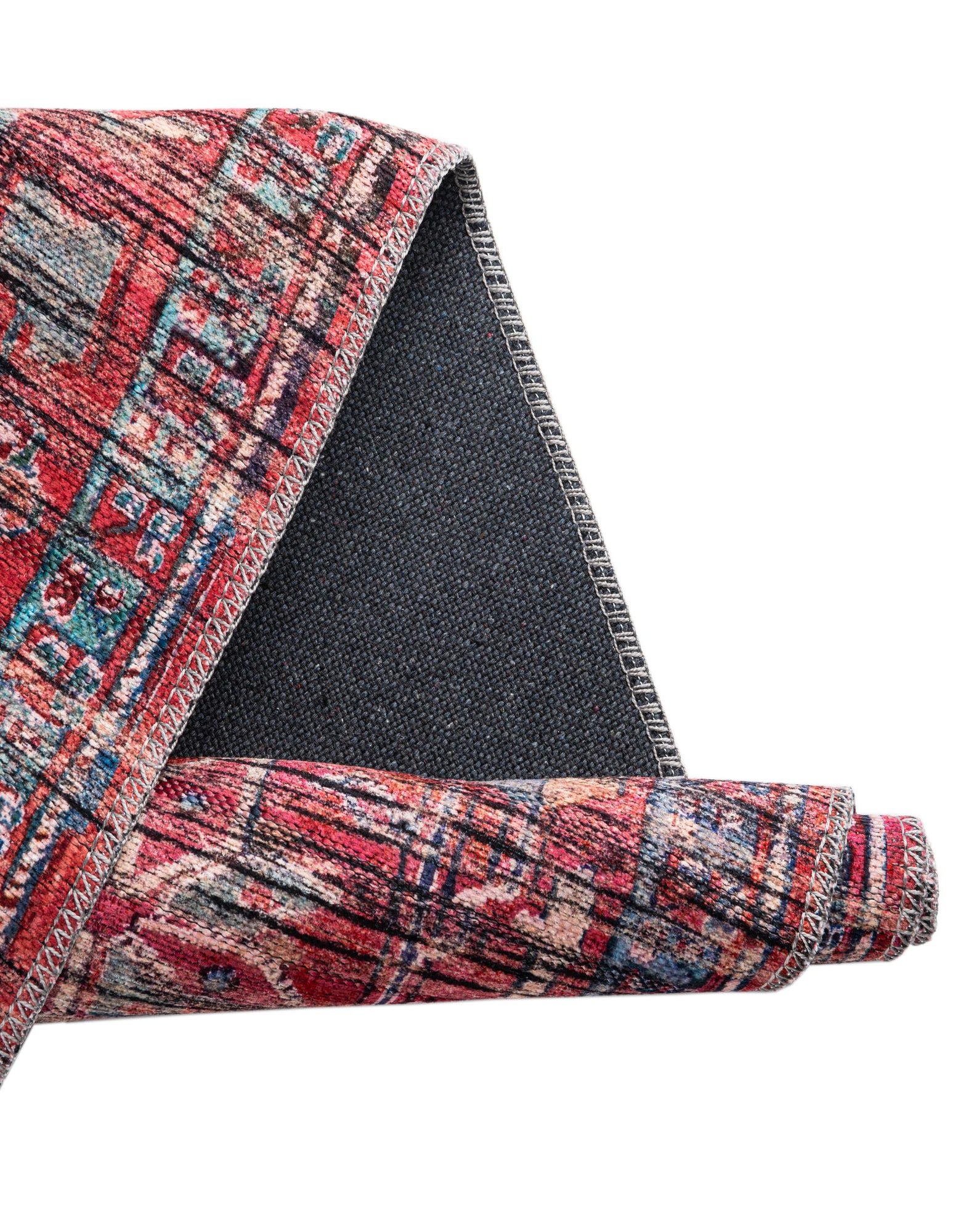 Rust Red 3' 3 x 3' 3 Washable Maahru Square Rug | Rugs.com