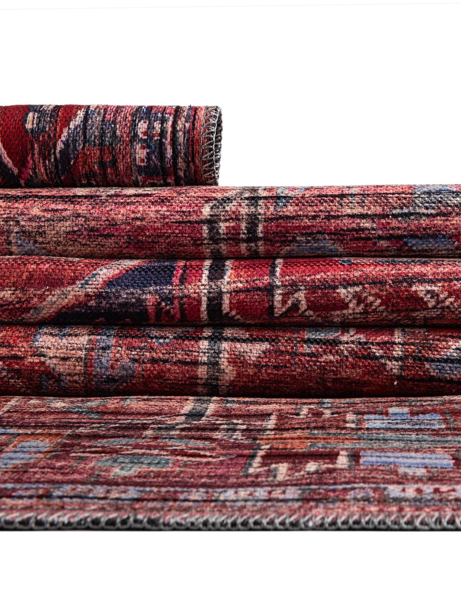 Rust Red 3' 3 x 3' 3 Washable Maahru Square Rug | Rugs.com