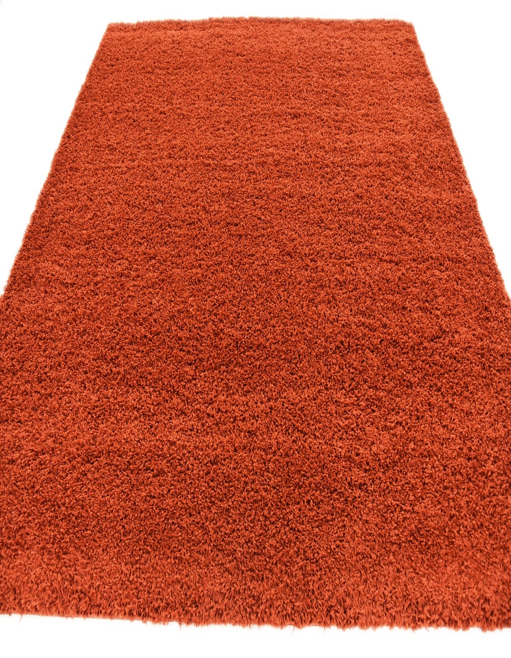 Rust Red 8' x 8' Cozy Solid Shag Square Rug | Rugs.com