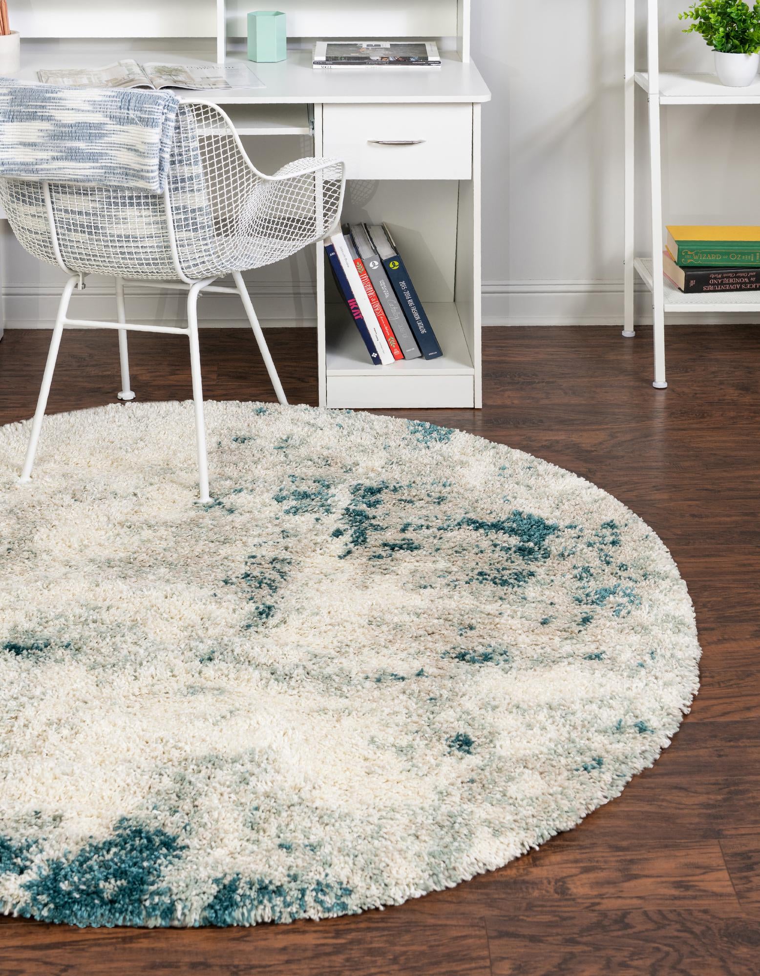 Sage Green 3' 3 x 3' 3 Soft Touch Shag Round Rug | Rugs.com