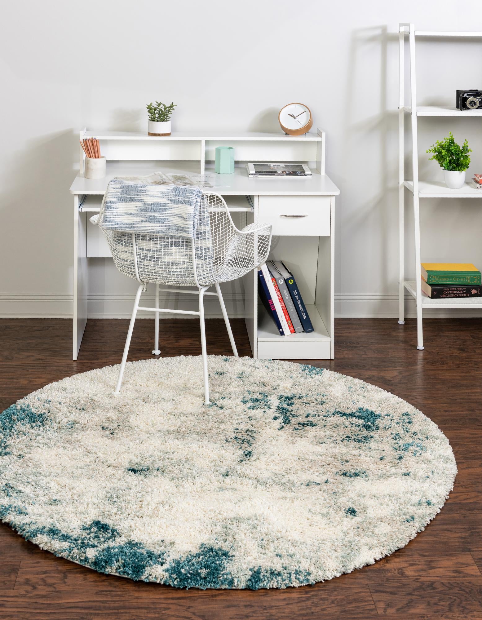 Sage Green 8' x 8' Soft Touch Shag Round Rug | Rugs.com