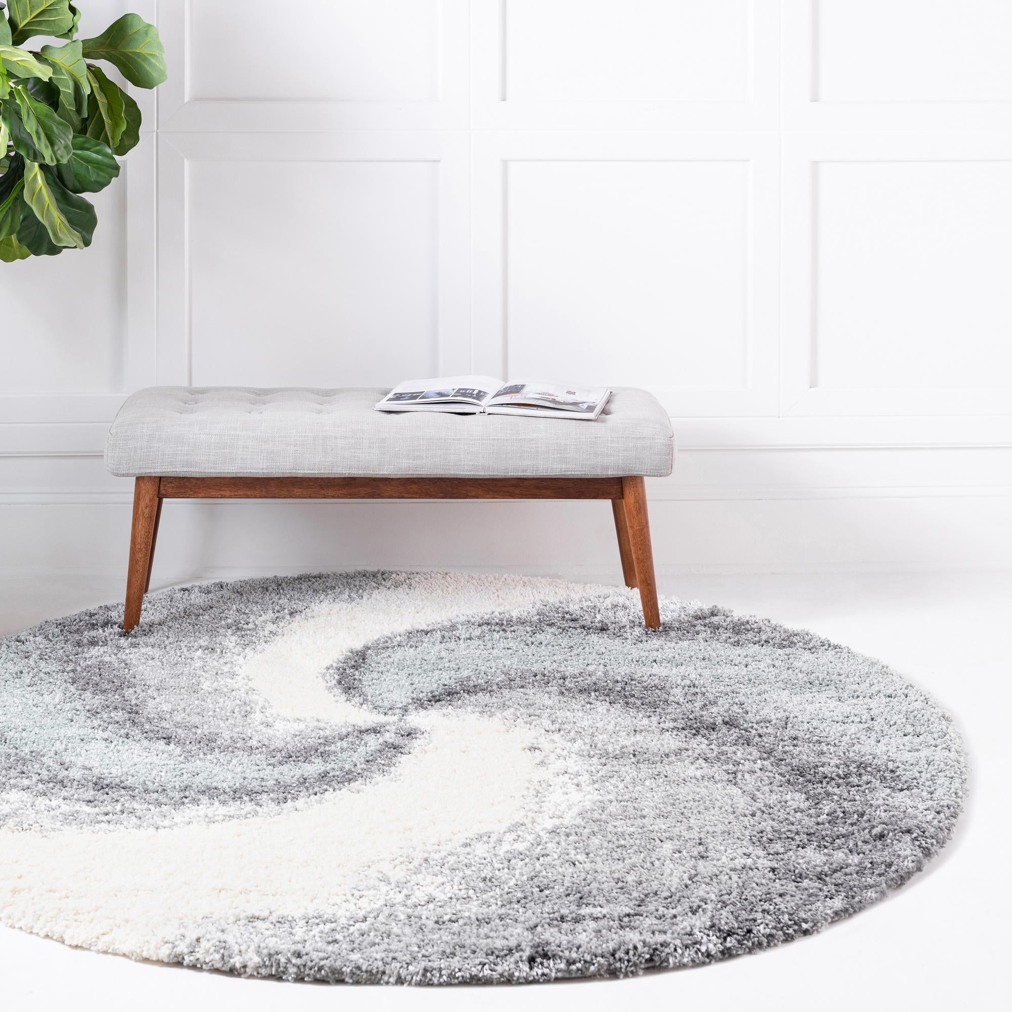 Sage Green 7' 10 x 7' 10 Soft Touch Shag Round Rug | Rugs.com