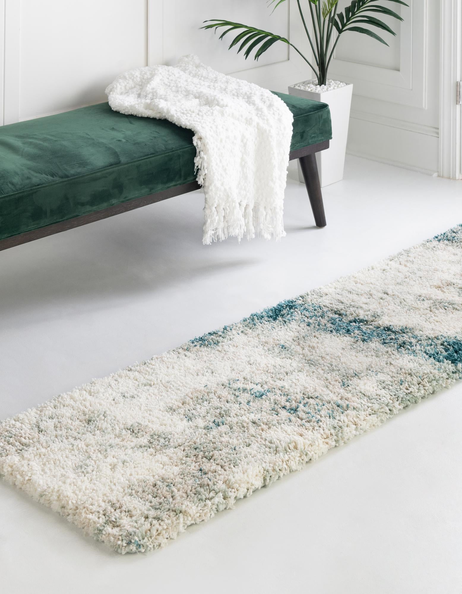 Sage Green 2' x 6' 7 Soft Touch Shag Runner Rug | Rugs.com