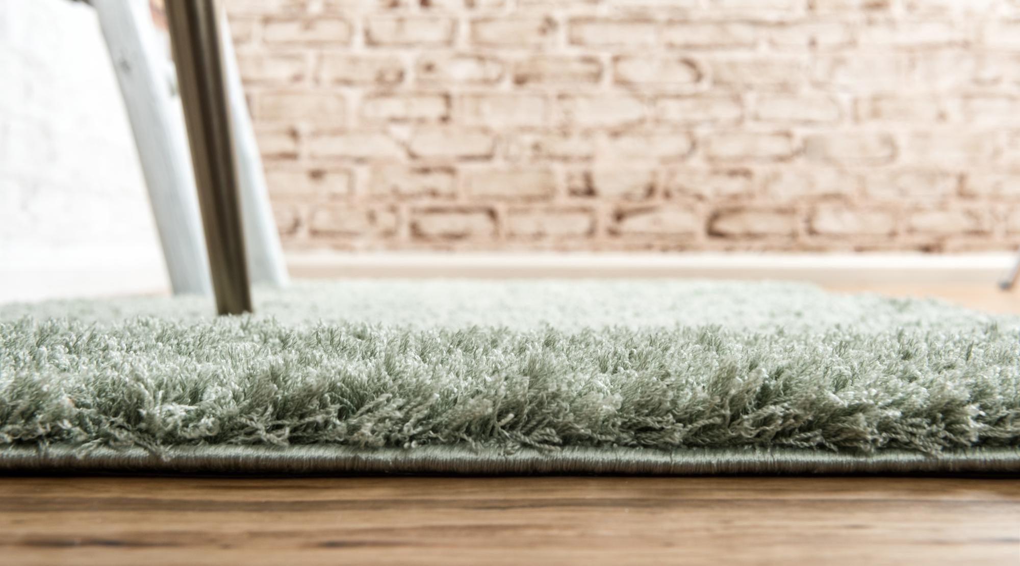 Sage Green 2' x 6' 9 Solid Shag Runner Rug | Rugs.com