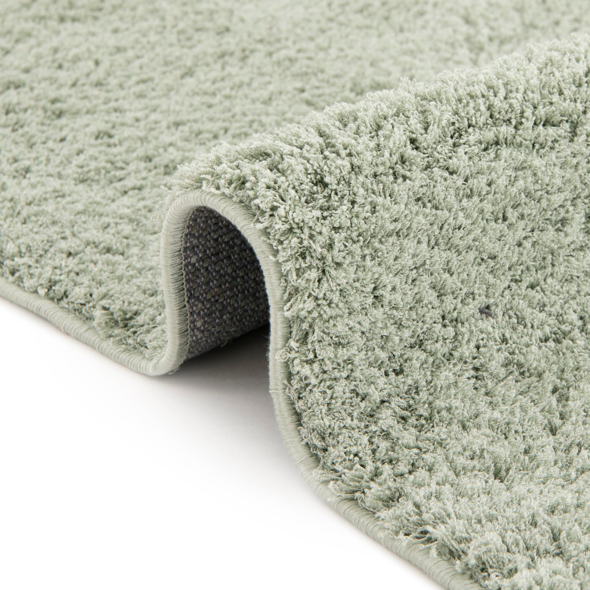 Sage Green 2' x 6' 9 Solid Shag Runner Rug | Rugs.com